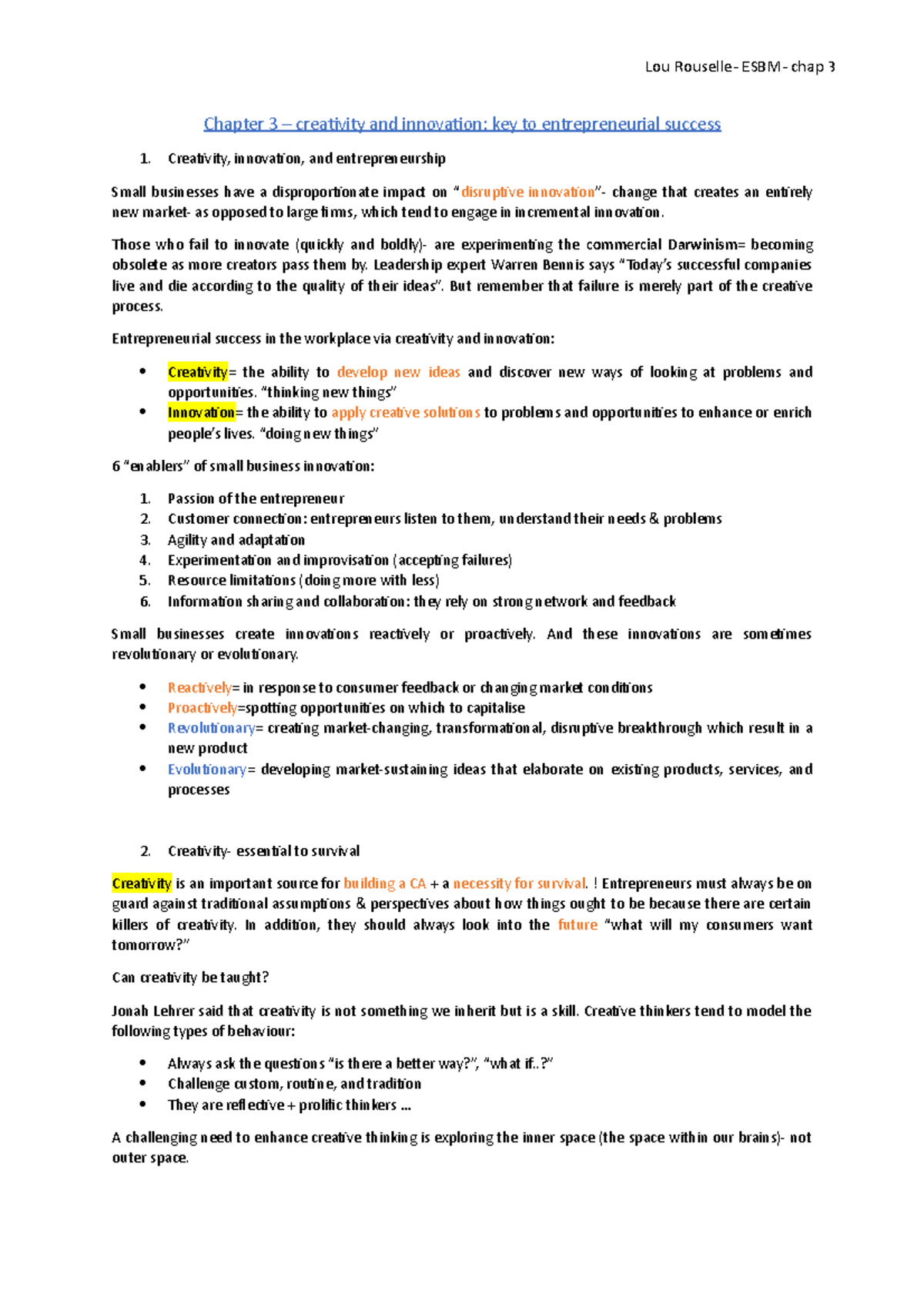 Chapter 3 – creativity and innovation - Chapter 3 – creativity and ...