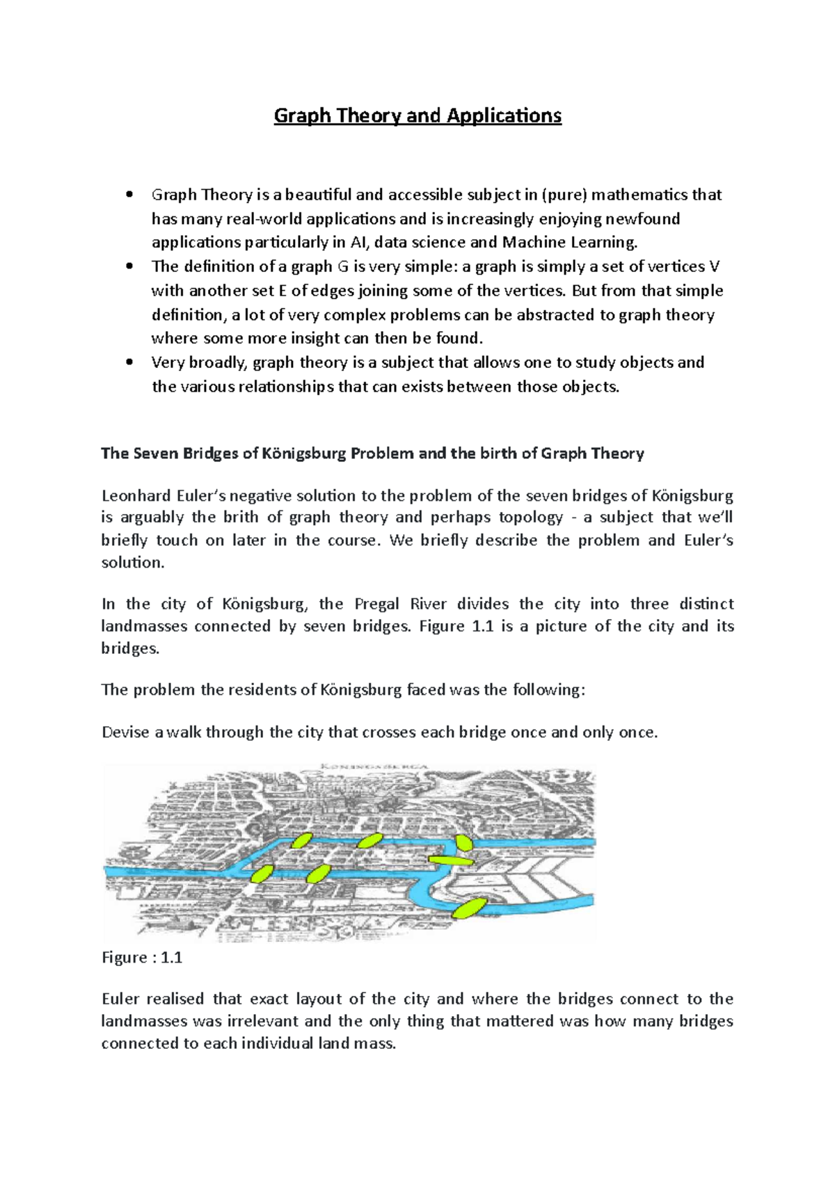 Graph Theory and Applications - MATH1135 - GRE - Studocu