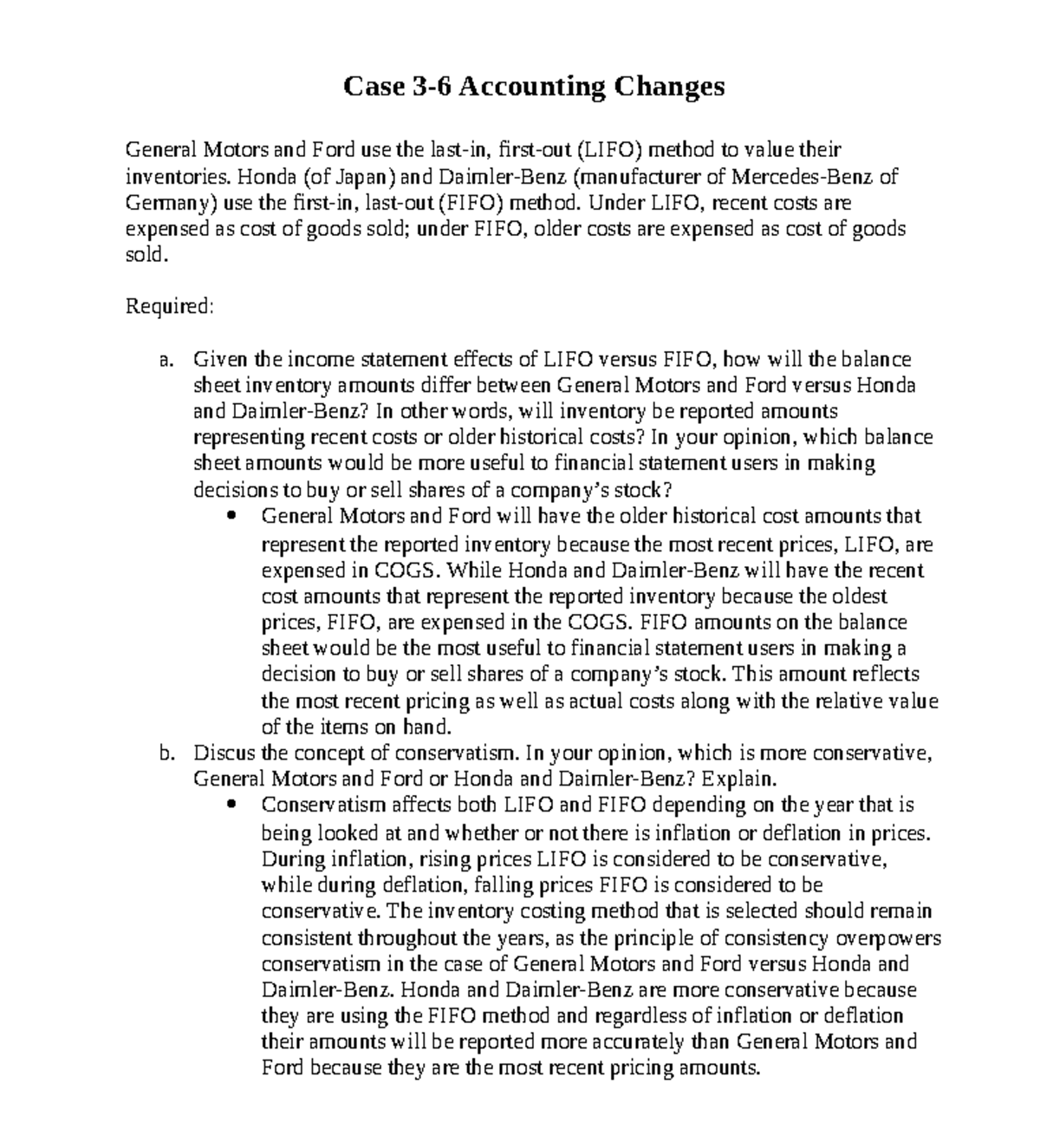 Case 3 6 Accounting Changes Financial accounting - Case 3-6 Accounting ...
