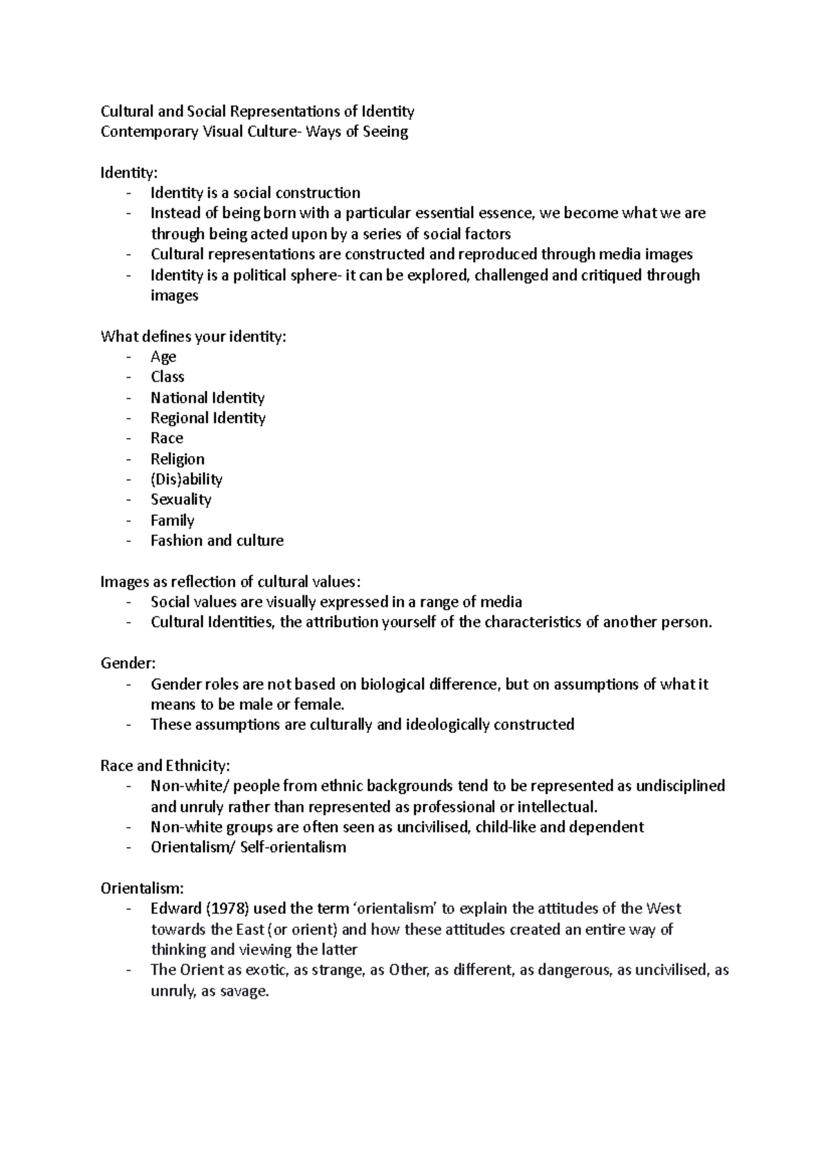 Cultural and Social Representations of Identity - Cultural and Social ...