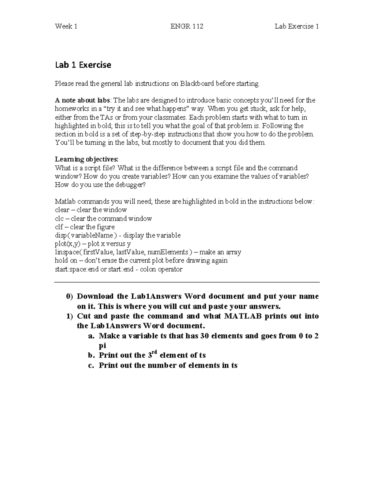 Lab1Exercise - Lab 1 Exercise Please read the general lab instructions ...