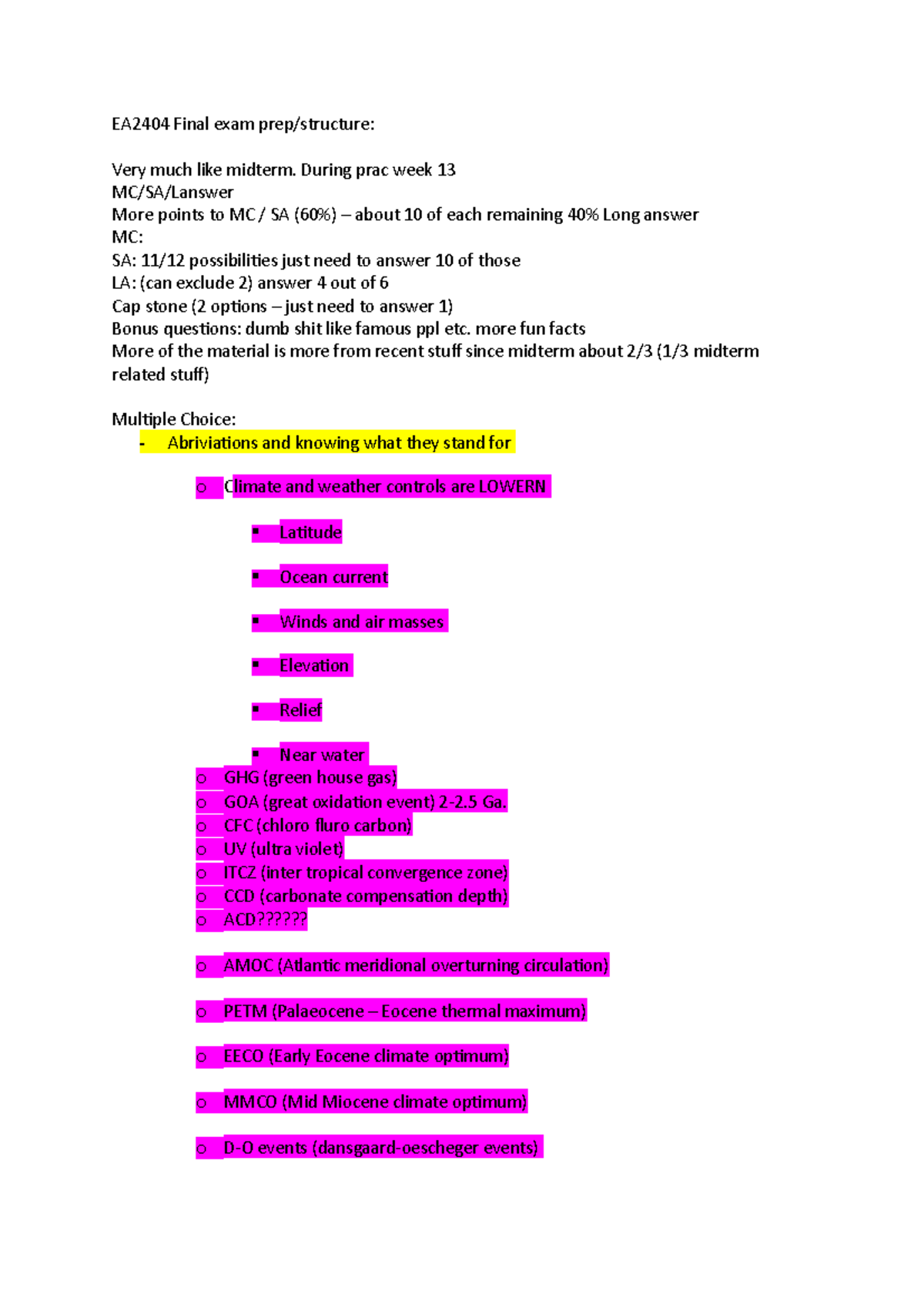 EA2404 Final exam prep - EA2404 Final exam prep/structure: Very much ...