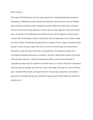 [Solved] A How do the different humanities subject areas visual ...