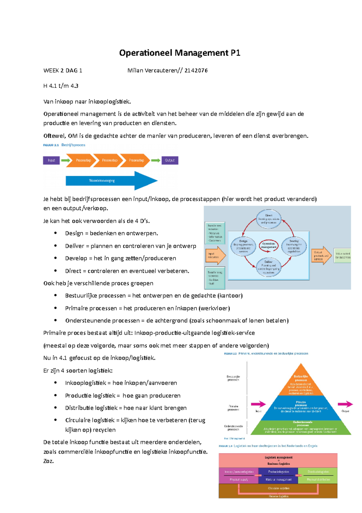 Samenvatting operationeel management, voorraden, bestellen, grondvormen ...