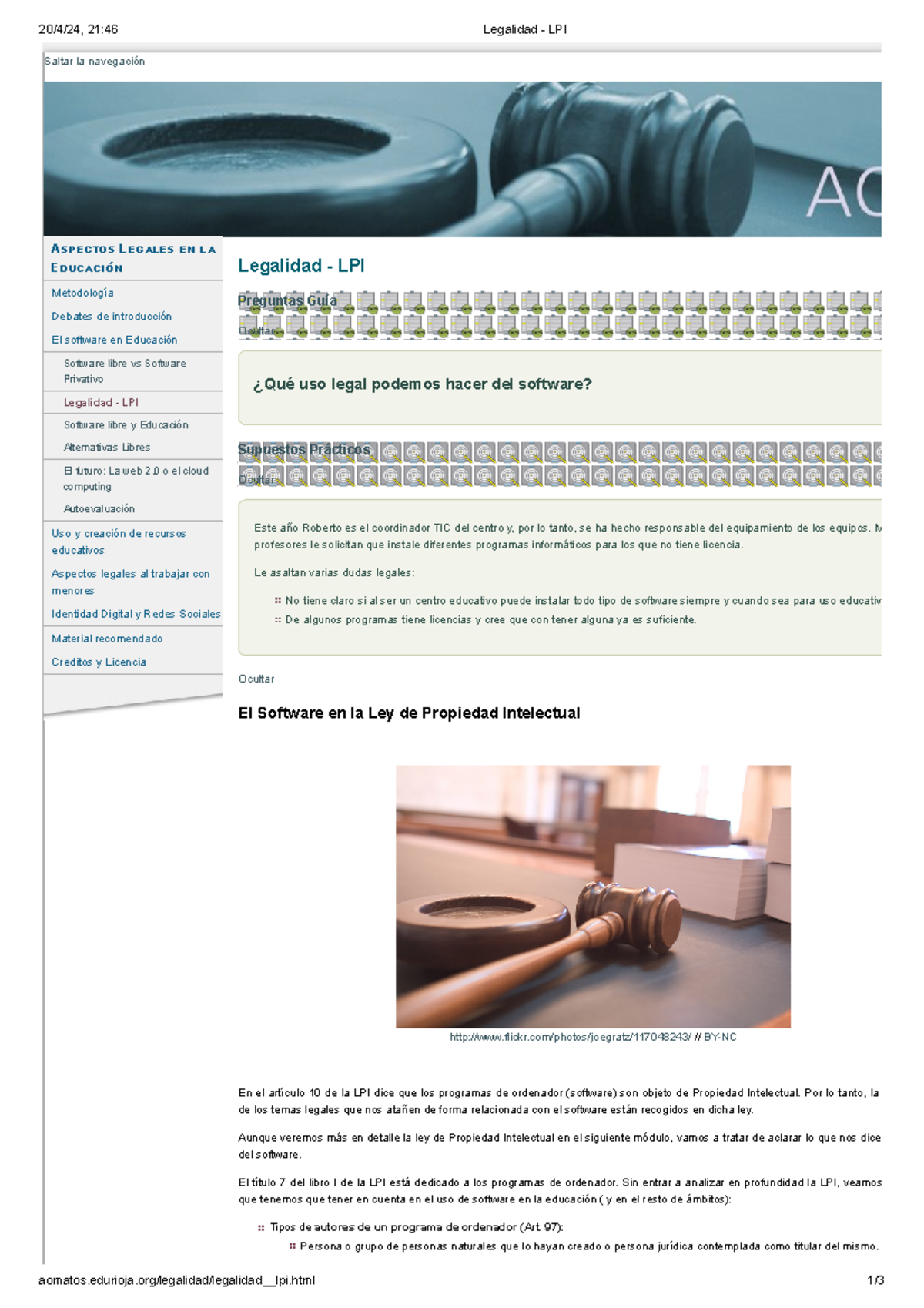 Legalidad - LPI - Material de ayuda del caso - A L E Metodología ...