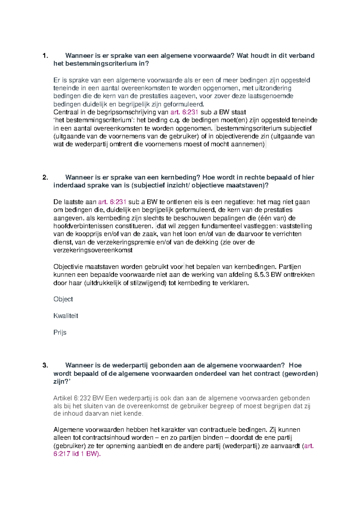 Algemene voorwaarden - 1. Wanneer is er sprake van een algemene ...