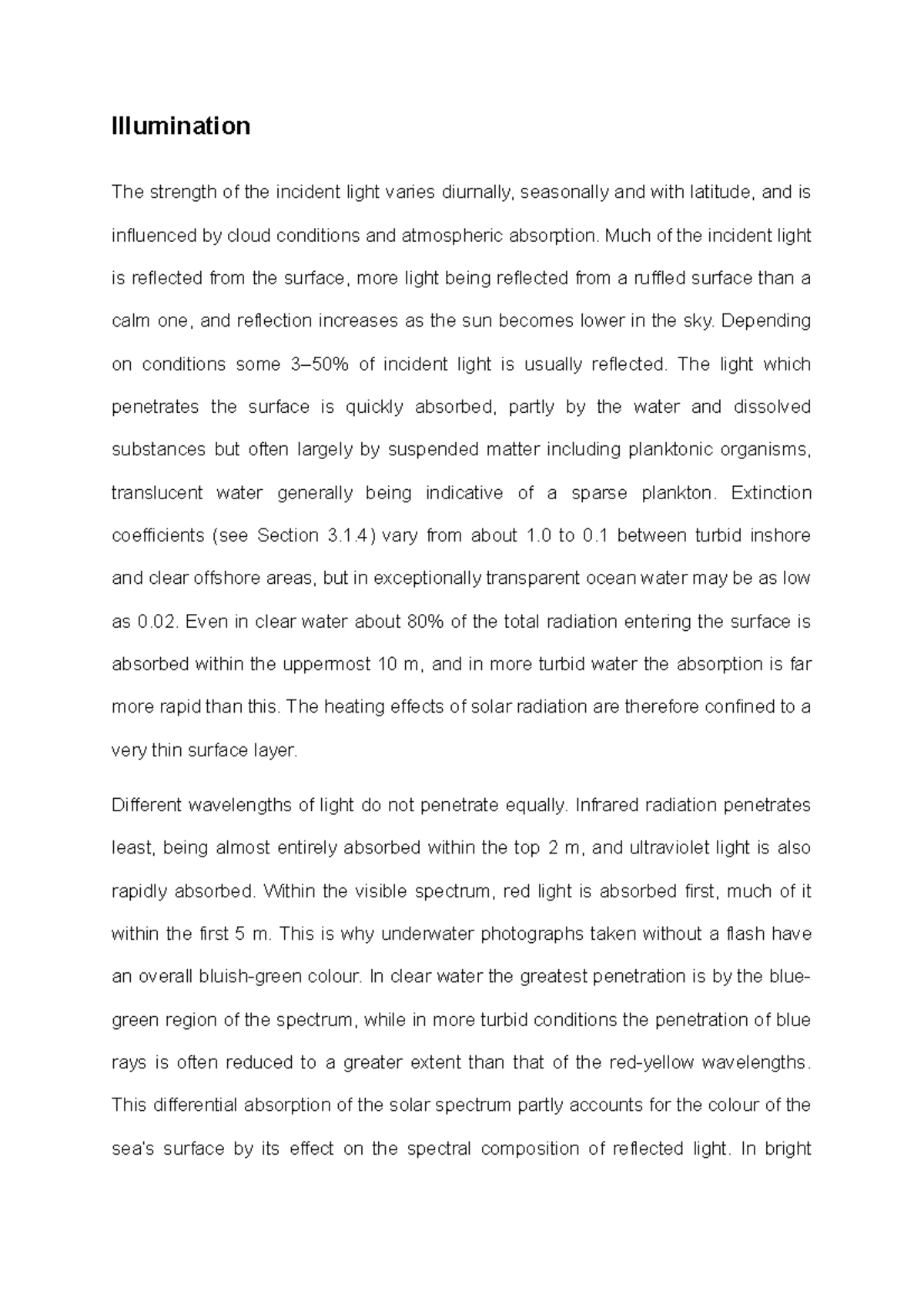 Lecture Notes Illumination - Illumination The strength of the incident ...