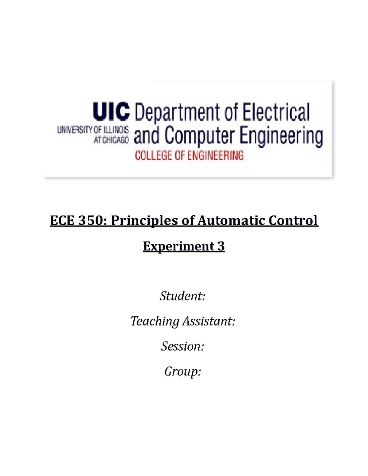 ECE350 Lab Report 3 - ECE 350: Principles of Automatic Control ...
