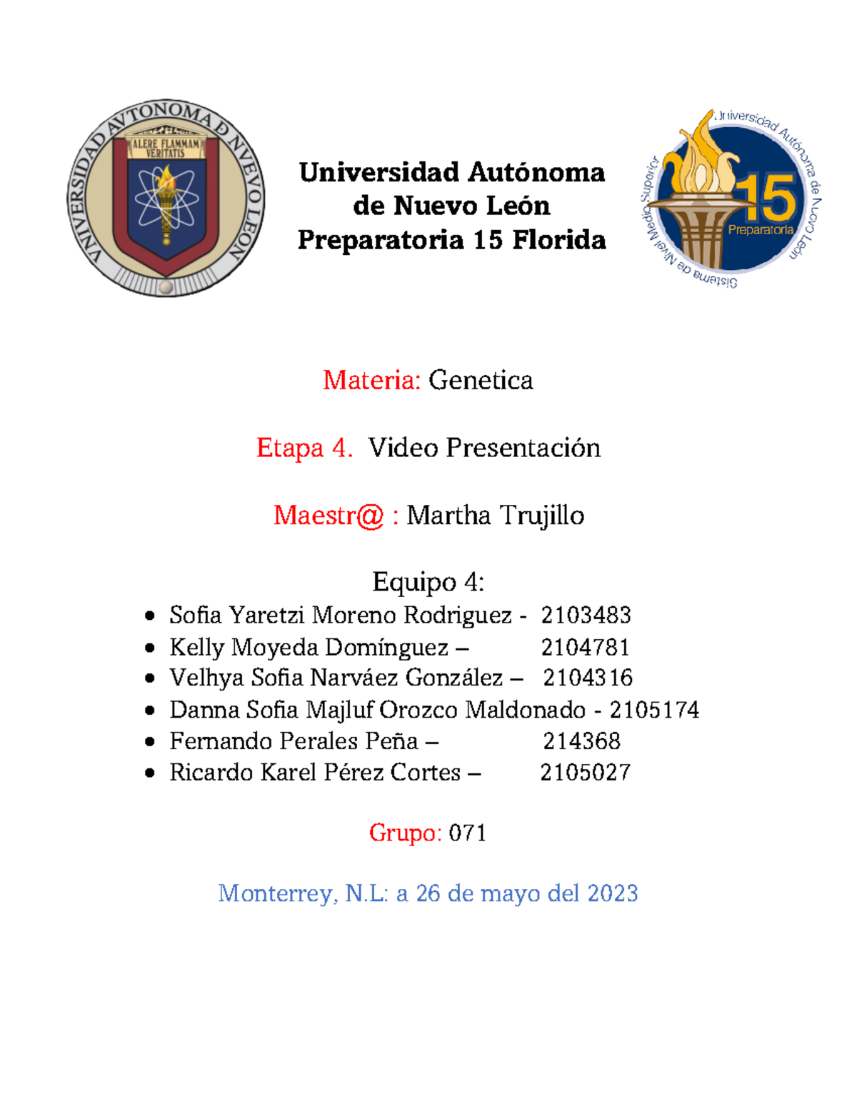 EV4 EQ4 Fun GYB - Evidencia de genética - fundamentos de genetica y biotecnologia - Studocu