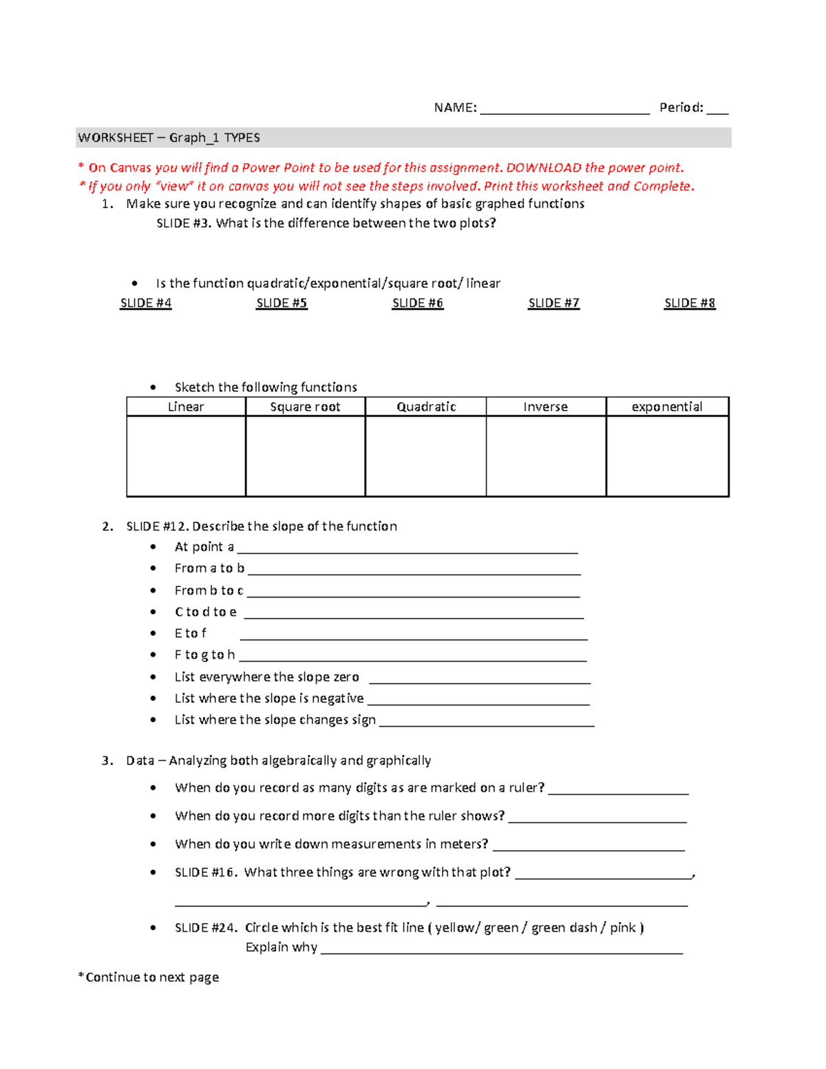 470873575 AP Physics Worksheet Graphing 1 pdf - NAME ...
