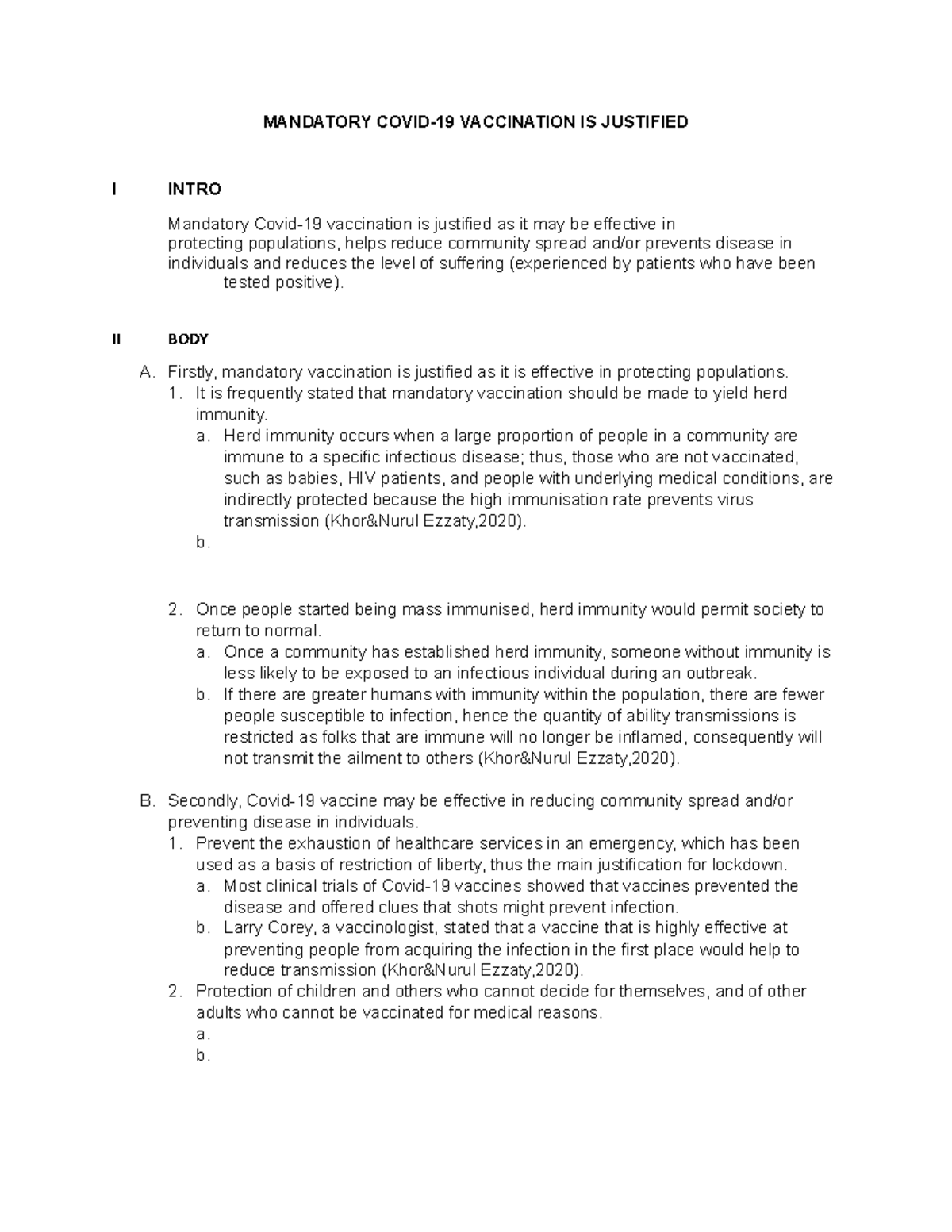 ELC093 Outline Covid-19 Vaccination - MANDATORY COVID-19 VACCINATION IS ...