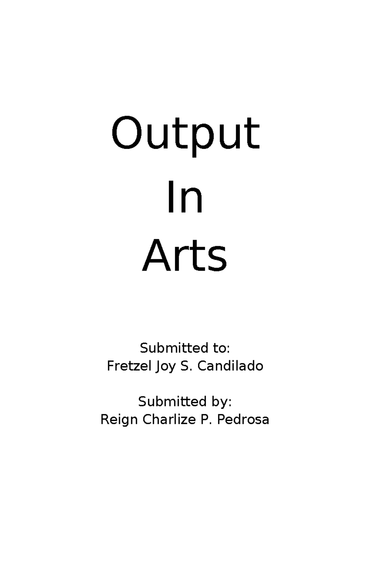 [Output in Arts] - ddddddddd dddddddd - Output In Arts Submitted to ...