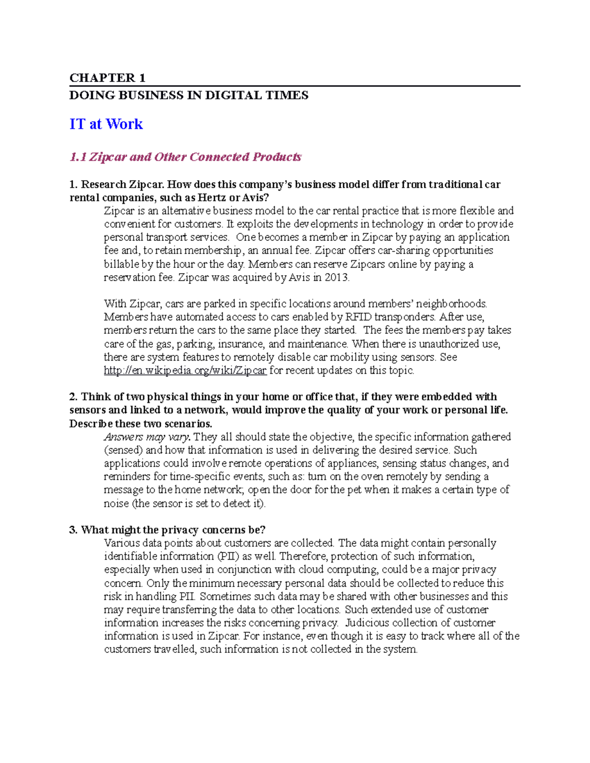 Ch01 - Tutorial answers for chapter 01 - CHAPTER 1 DOING BUSINESS IN ...
