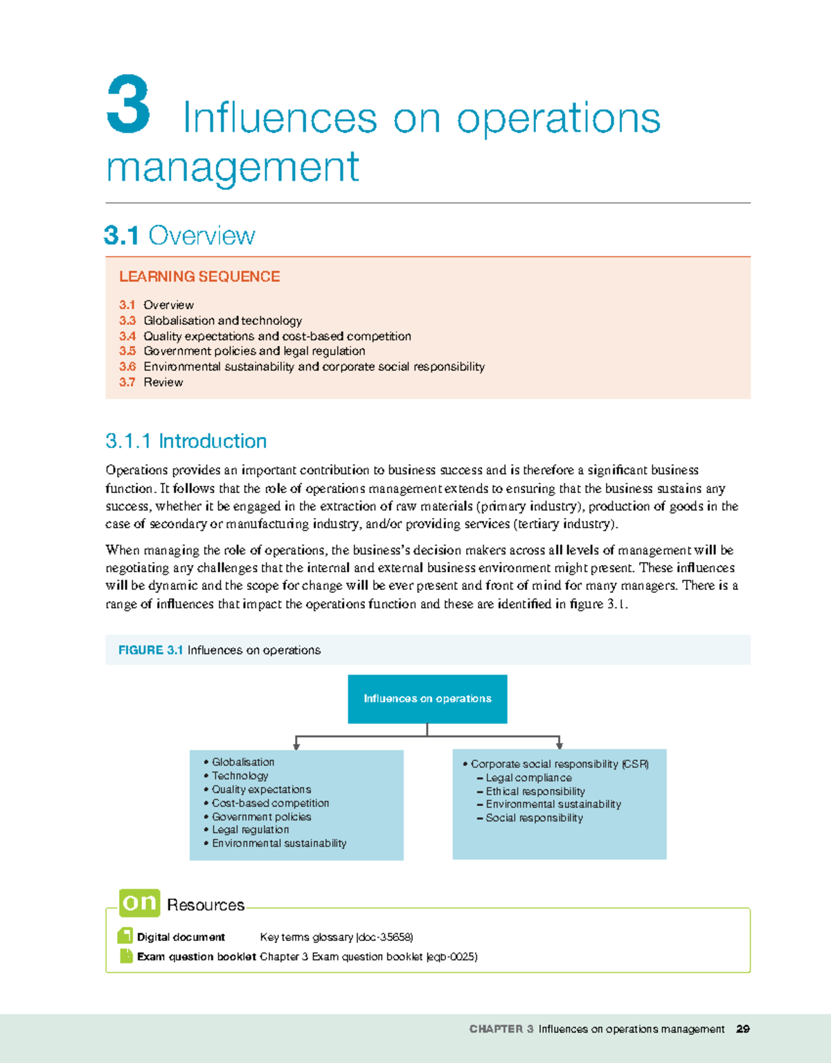 C03Influences On Operations Management - 3 Influences on operations ...