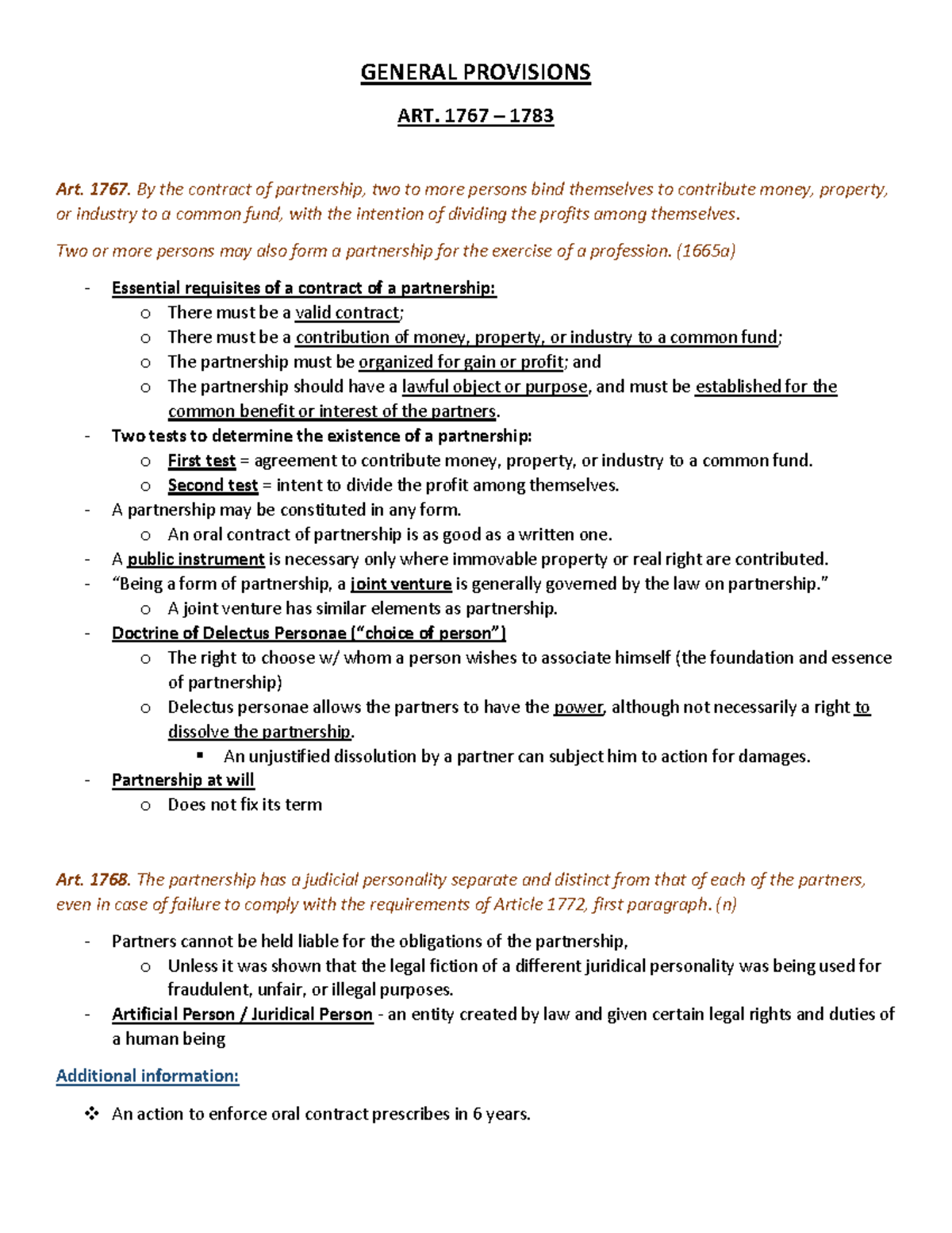 General Provisions (Art. 1767 - 1783) - GENERAL PROVISIONS ART. 1767 ...