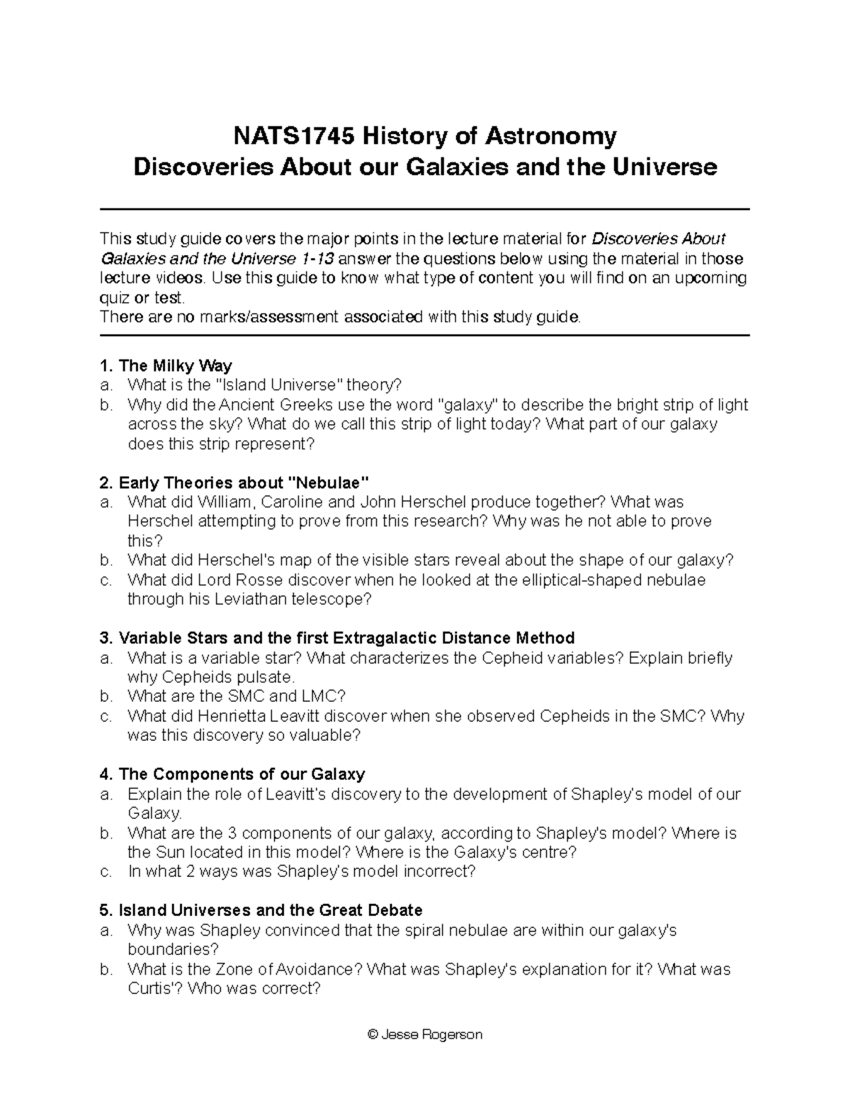 NATS1745A - Discoveries About Galaxies and the Universe - Study Guide ...