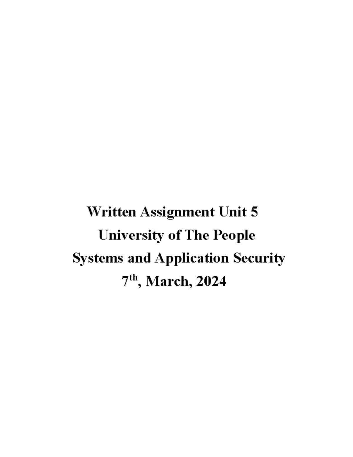 Written Assignment Unit 5 - A sequential area of memory designated to hold anything from a ...