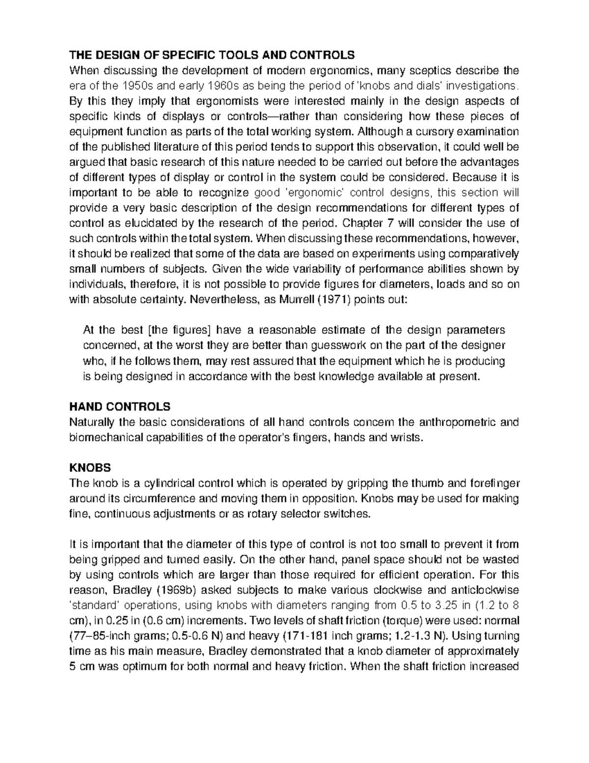 THE Design OF Specific Tools AND Controls - THE DESIGN OF SPECIFIC ...