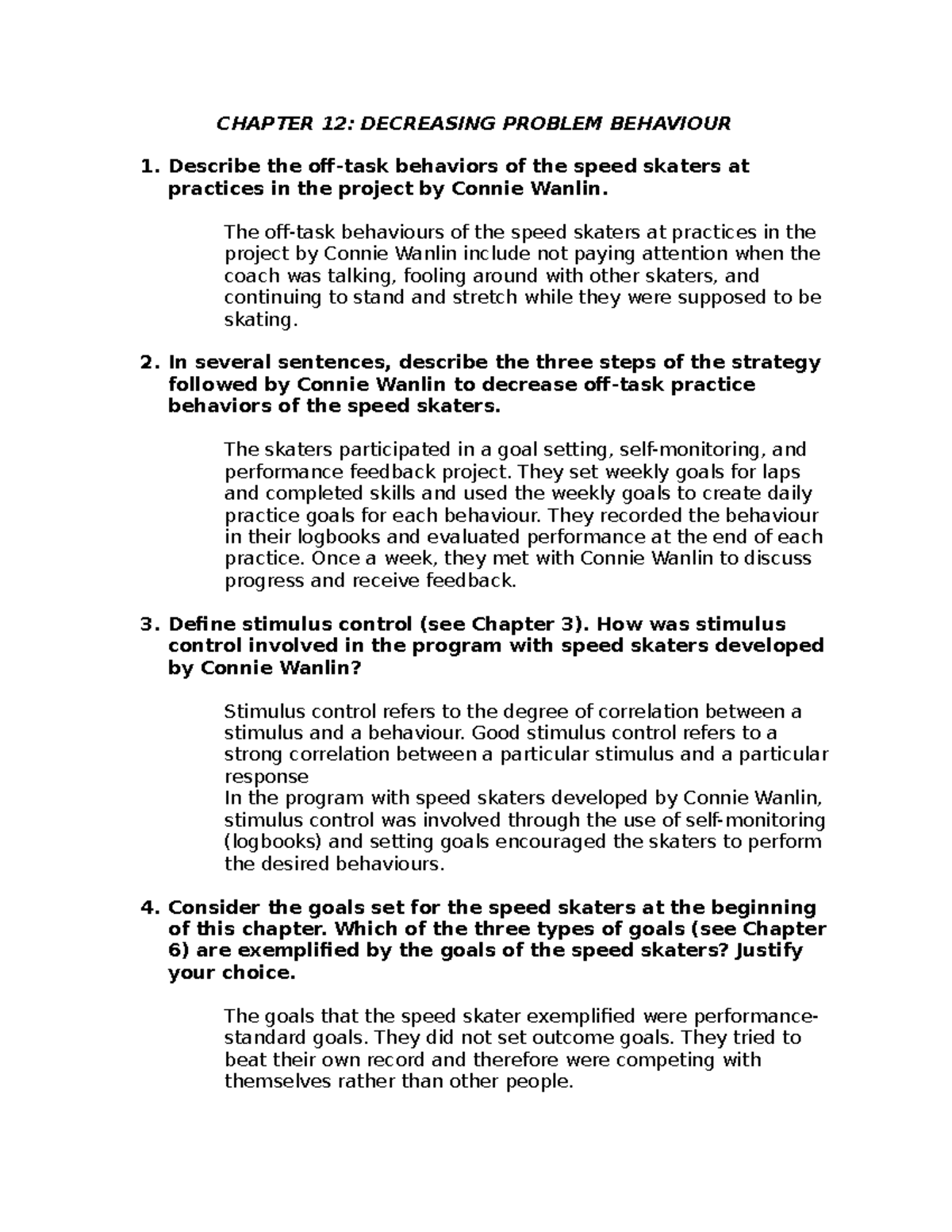Chapter 12 - ch12 - CHAPTER 12: DECREASING PROBLEM BEHAVIOUR Describe ...