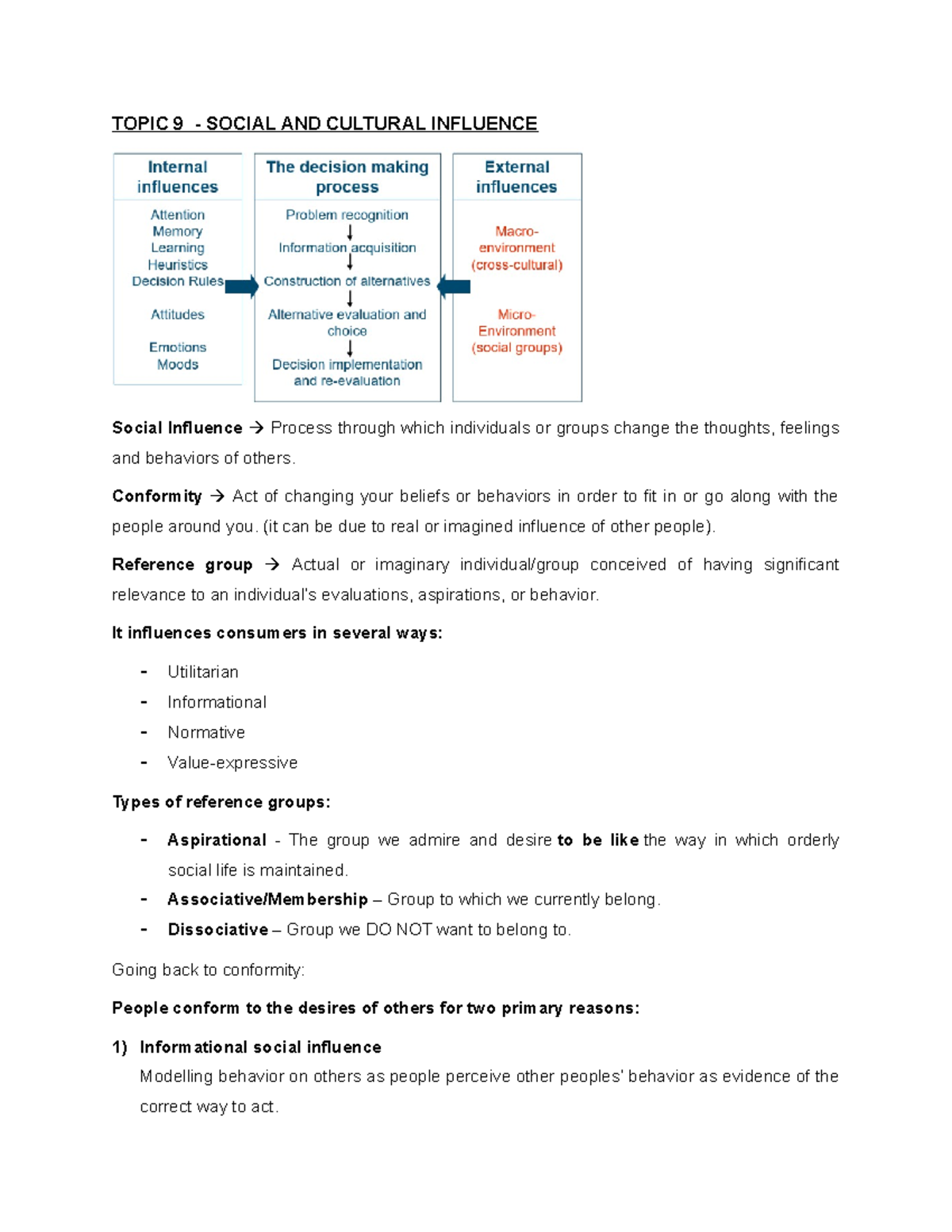 9 Social and Cultural influence - TOPIC 9 - SOCIAL AND CULTURAL ...