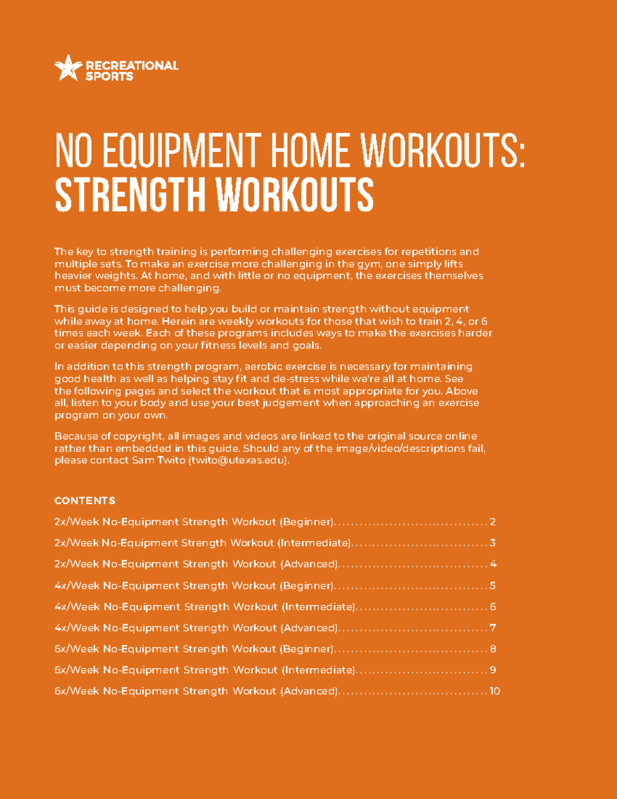SP20 FW PT At Home Workouts Strength - No Equipment Home Workouts ...