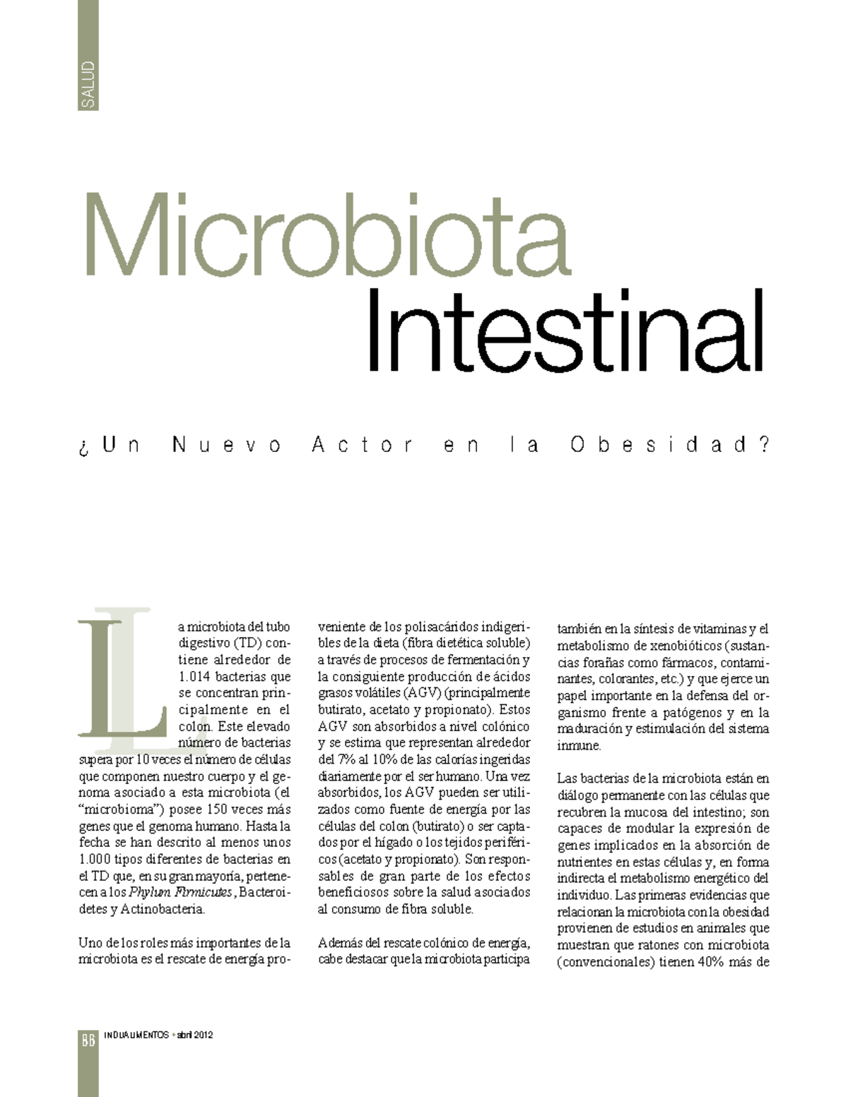 Microbiota-Intestinal - ¿ U n N u e v o A c t o r e n l a O b e s i d a ...