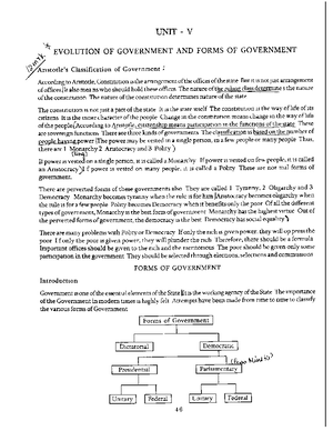 Evolution of Government and Forms of Government - Introduction To ...