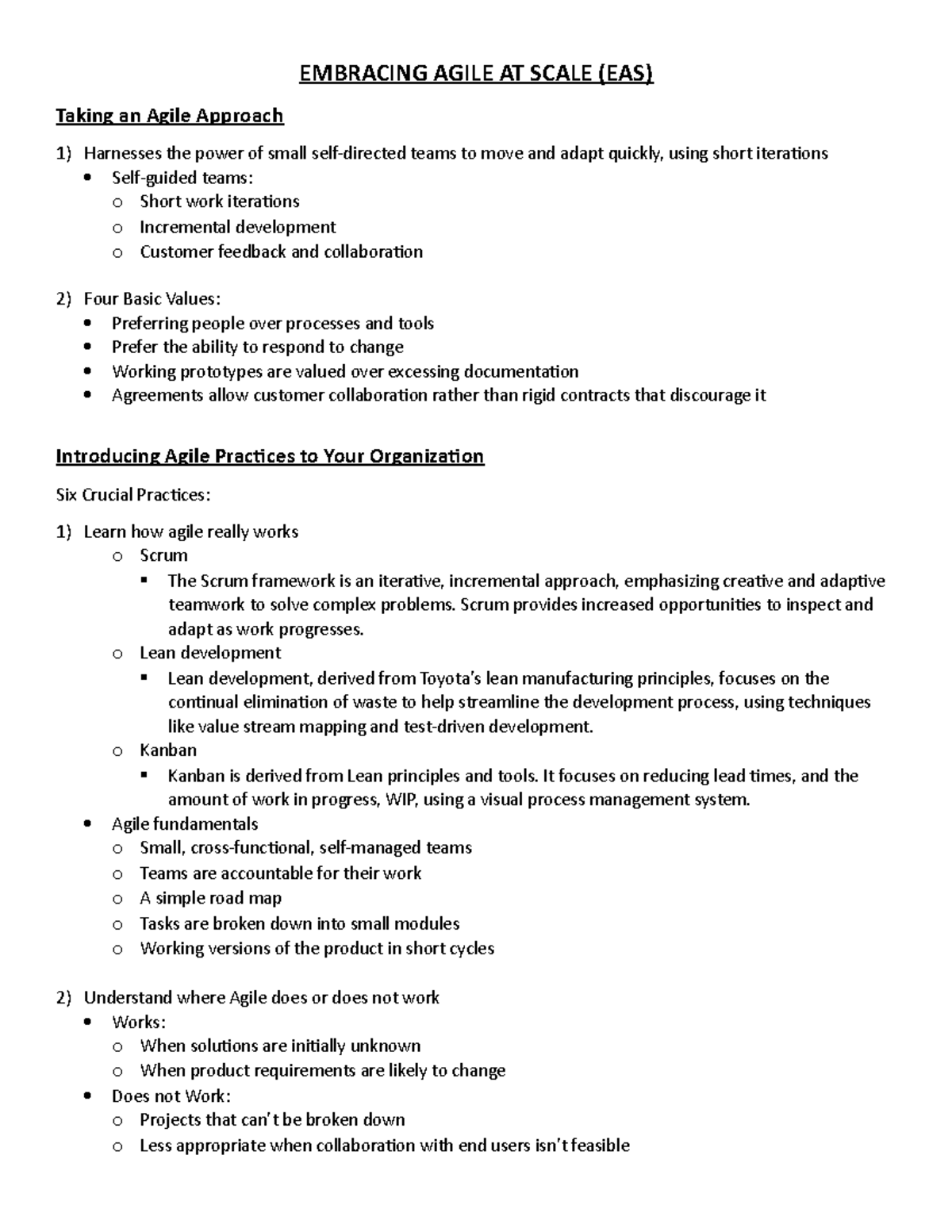 EAS - N/A - EMBRACING AGILE AT SCALE (EAS) Taking an Agile Approach 1 ...