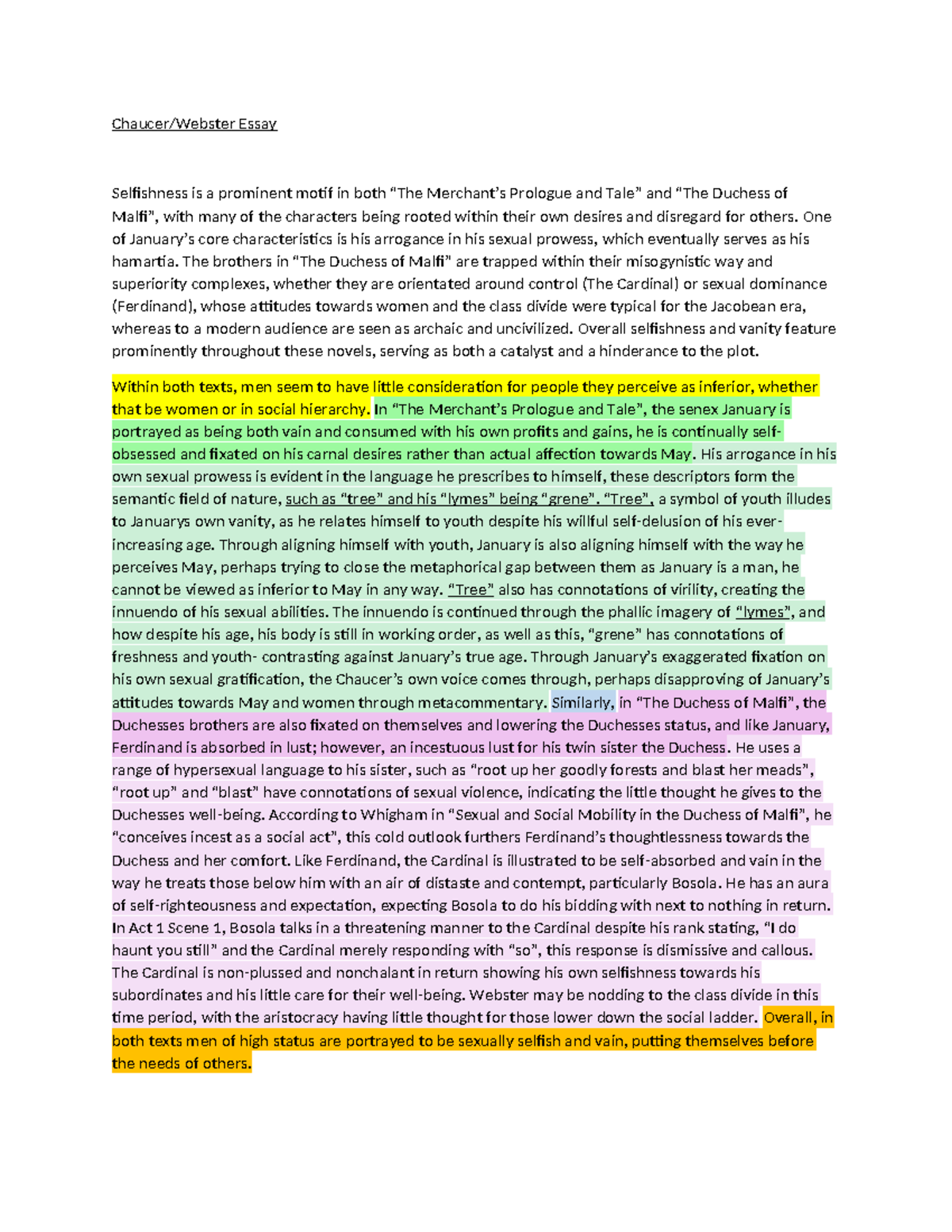 Diamond Structure Example (Chaucer and Webster) - Chaucer/Webster Essay ...