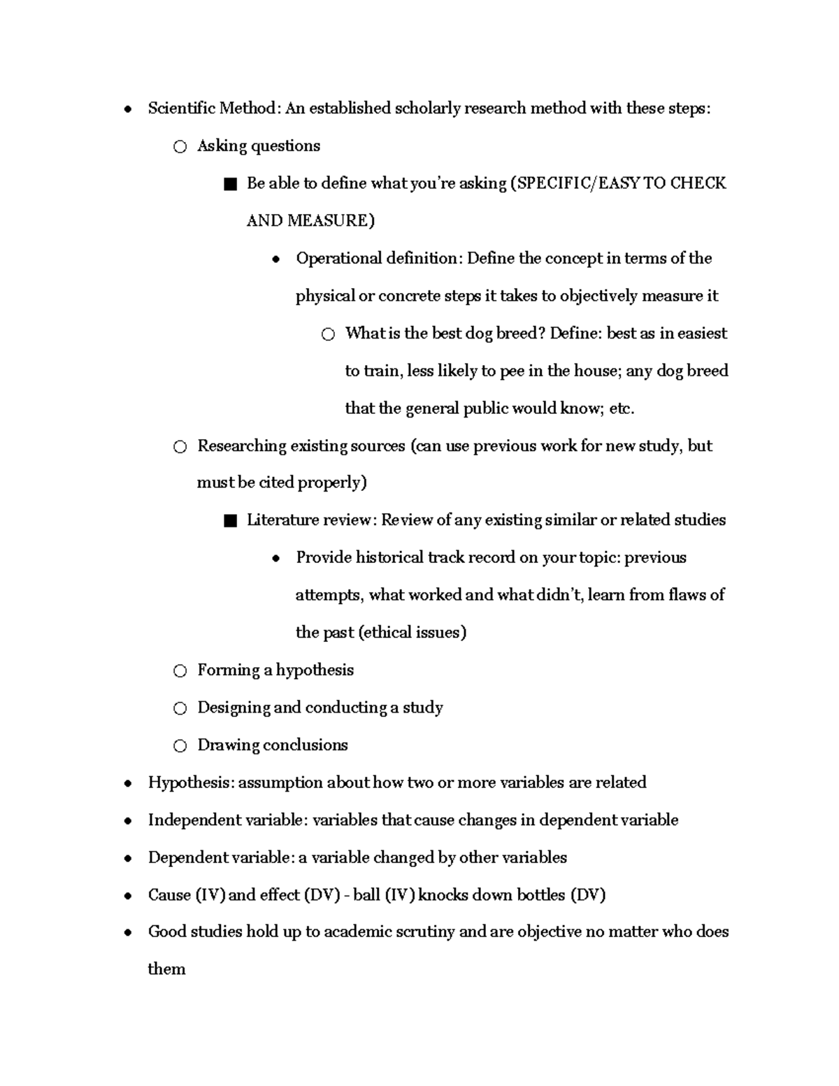 Sociology Ch. 2 Notes - Scientific Method: An established scholarly ...