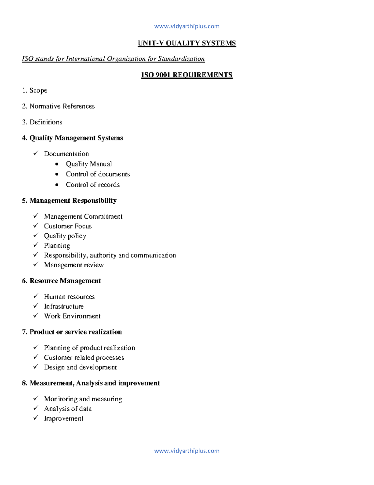 GE2022 TQM Notes 5 UNIT V QUALITY SYSTEMS ISO Stands For ge2022-tqm-notes-5-unit-v-quality-systems-iso-stands-for