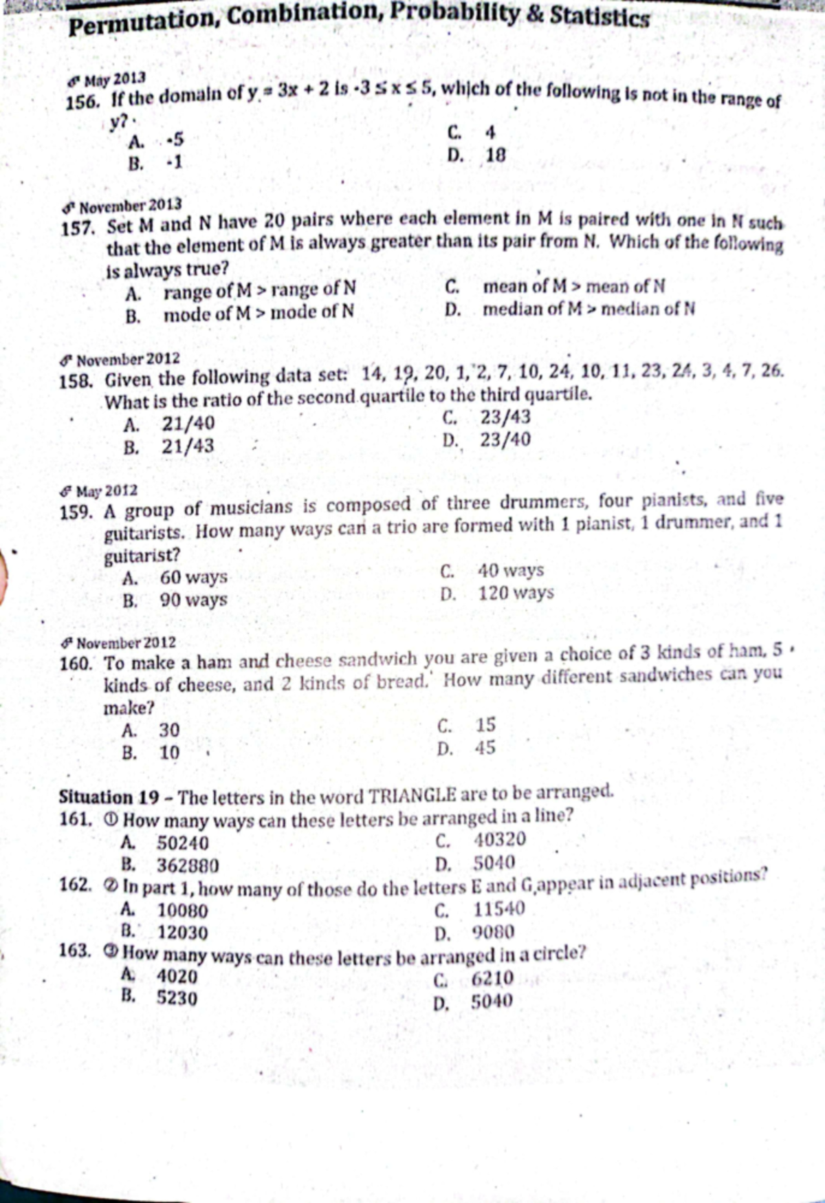 PROB Stats Notes PDF - Probability and Statistics - Permutation ...