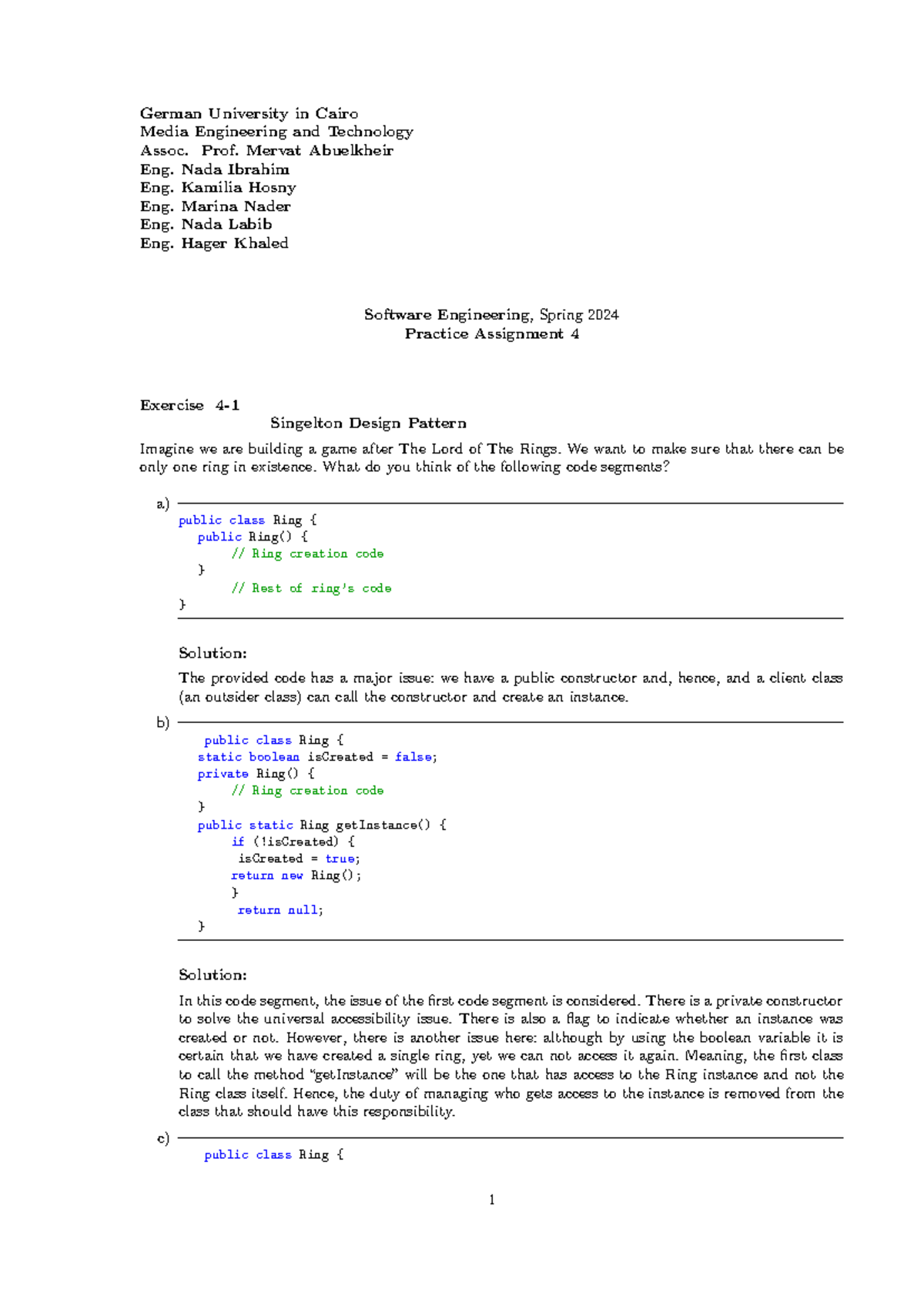 PA 4 Solution - Tutorial - German University in Cairo Media Engineering ...