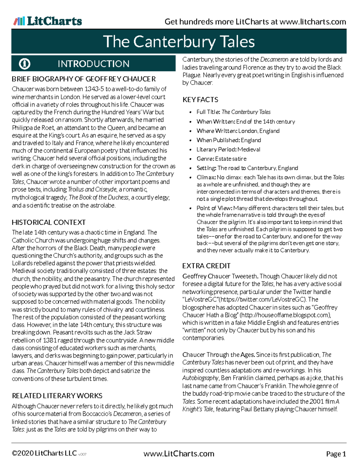 The Canterbury Tales - The Canterbury Tales BRIEF BIOGRAPHY OF GEOFFREY ...