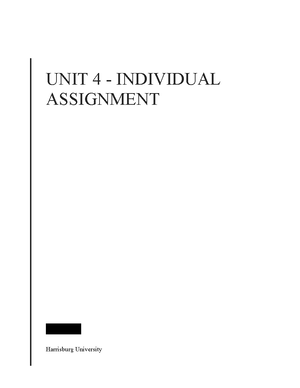 AH Unit 8 - unit 8 - Unit 8 – Individual Assignment By: Ashish Hota ...
