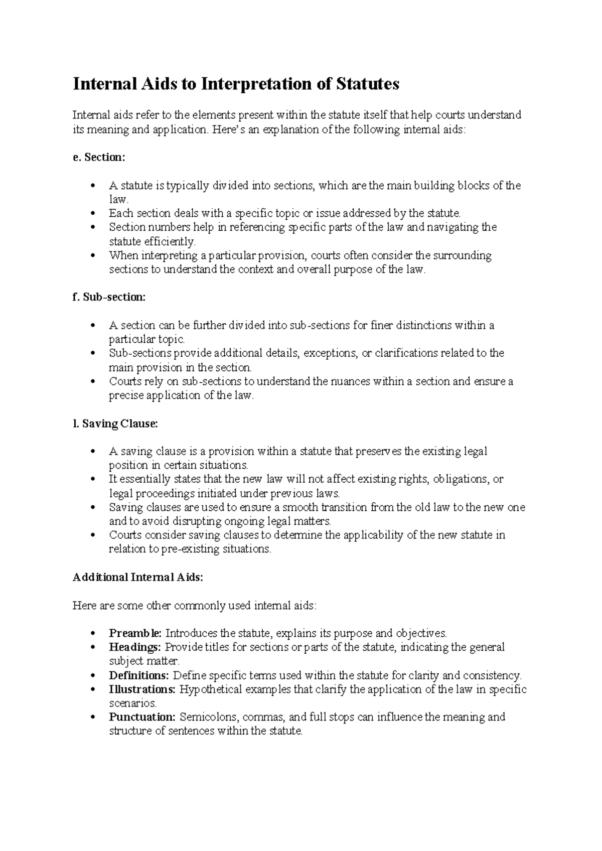 Internal Aids to Interpretation of Statutes - Here’s an explanation of ...