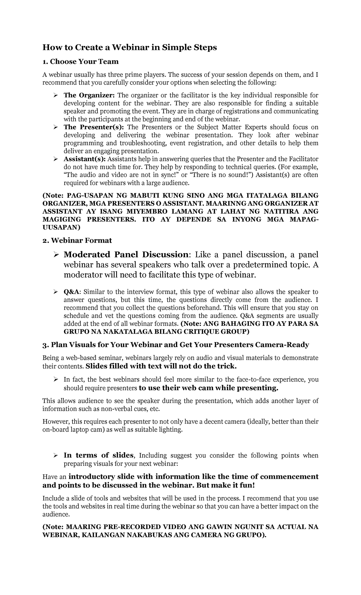 Steps in Creating Webinar - How to Create a Webinar in Simple Steps 1 ...