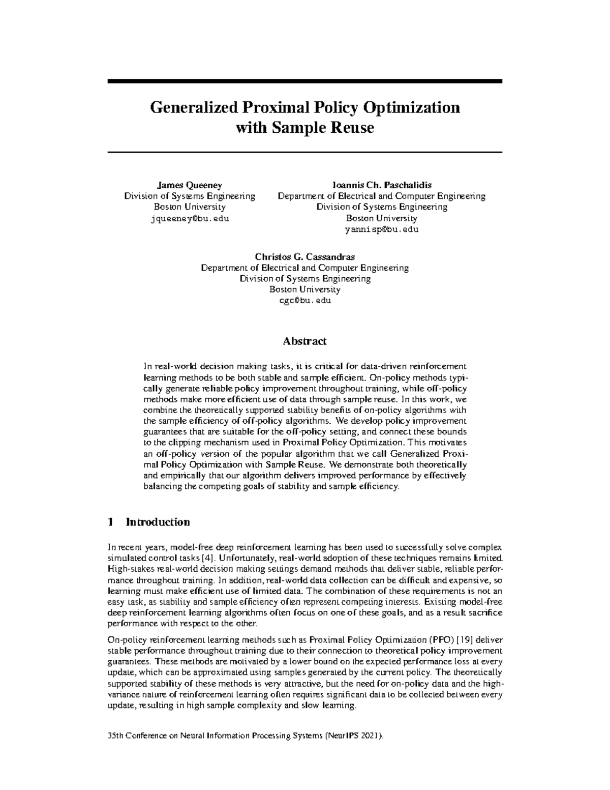 Generalized Proximal Policy Optimization with Sample Reuse ...