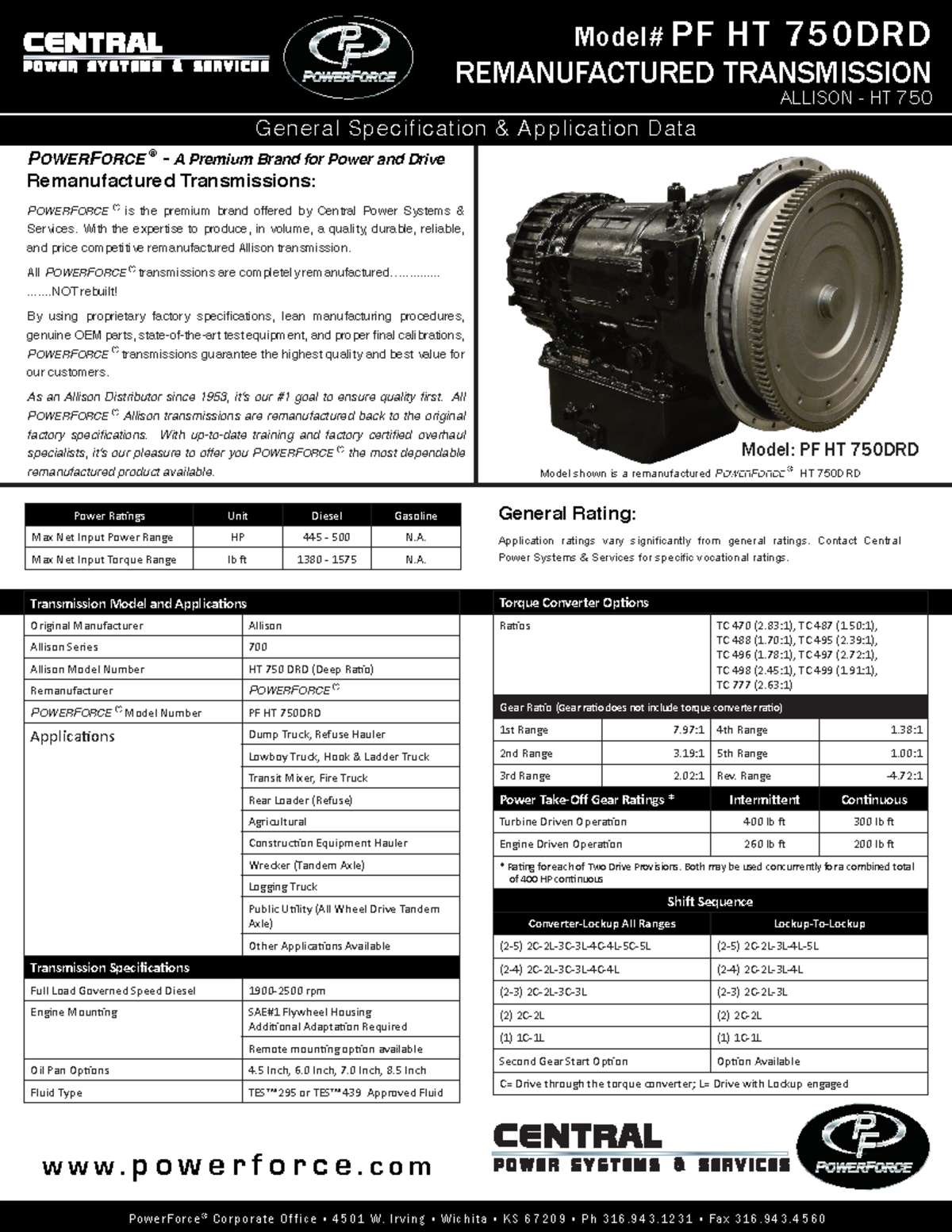 Allison ht750dr - Manual Caja de Transmisión Automática - Model: PF HT ...