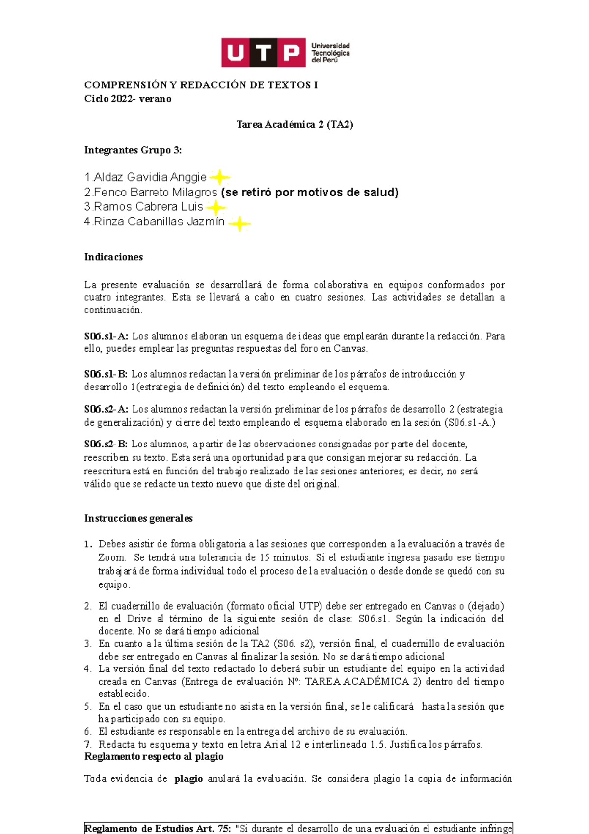 Tarea Academica 2 - Lee los siguientes textos, luego construye una ...