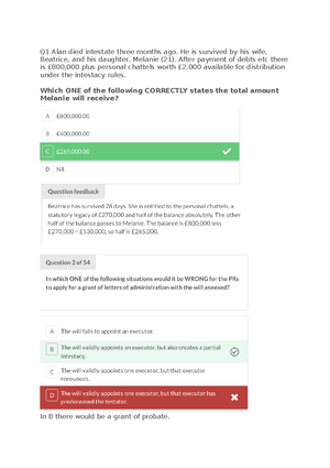 LPC WILLS PRACTICE MCQs - Inheritance Tax MCQs Question 1 George dies ...