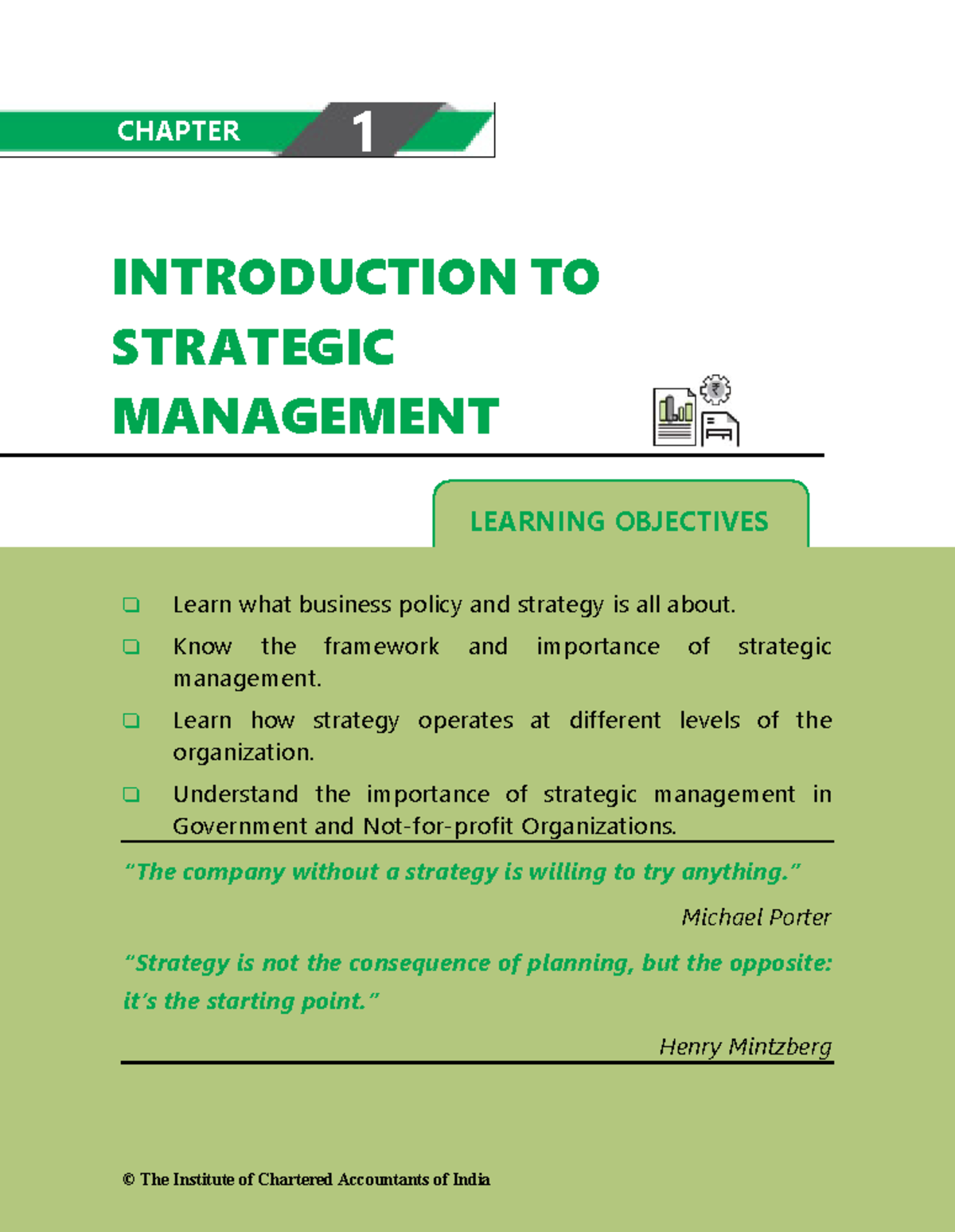 Chapter 1 - ICAI - CHAPTER 1 INTRODUCTION TO STRATEGIC MANAGEMENT ...