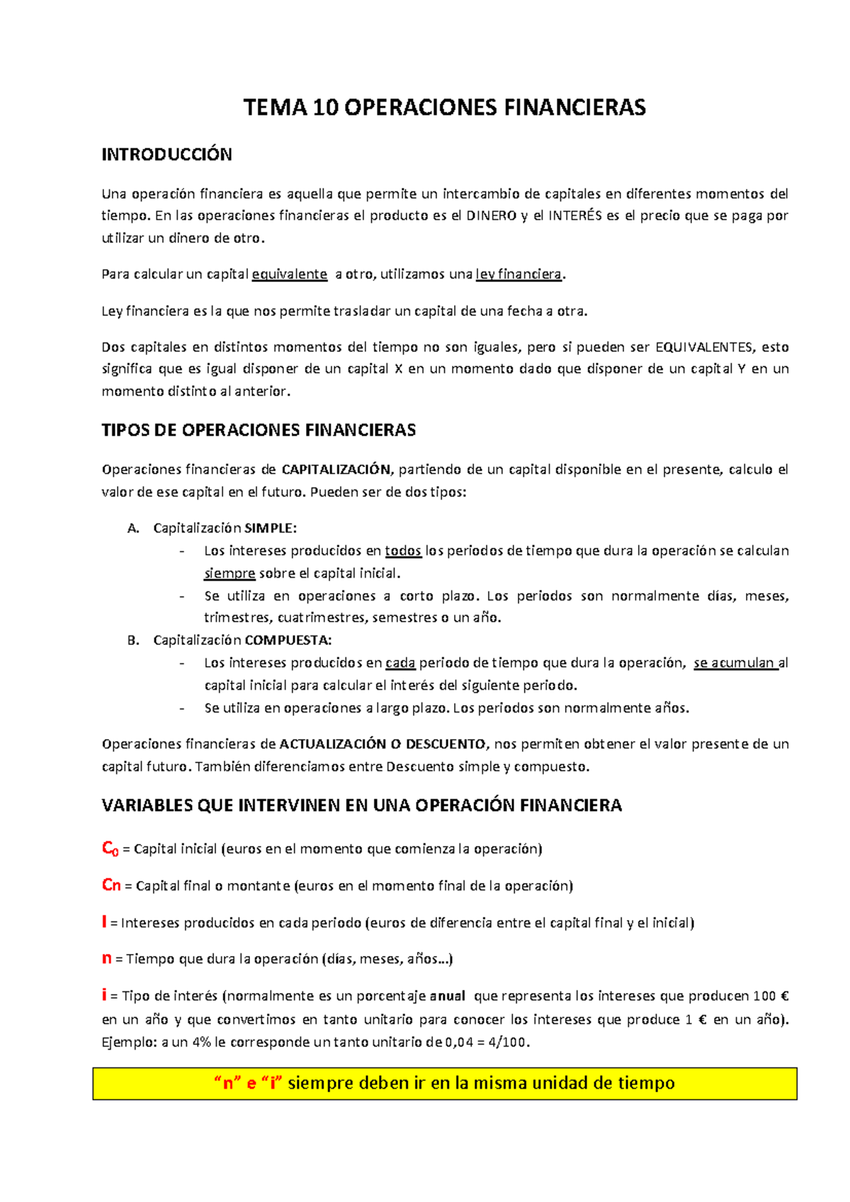 TEMA 10 Operaciones Financieras - TEMA 10 OPERACIONES FINANCIERAS ...