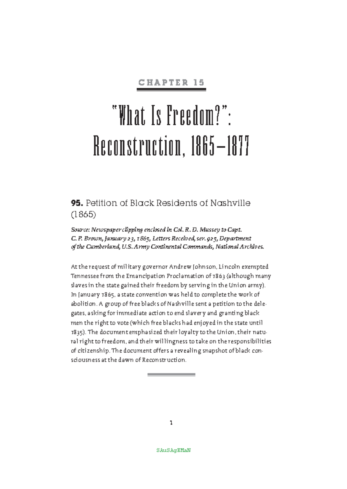 "what is freedom" - for studying - 1 C H A P T E R 1 5 “What Is Freedom ...