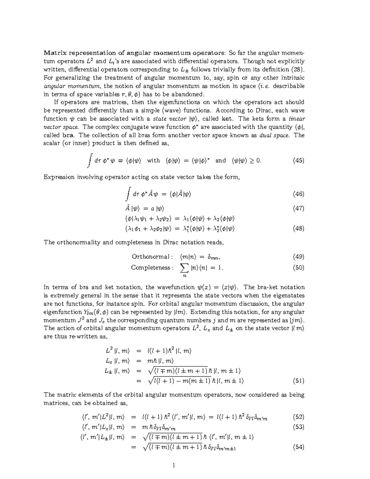 11 - rerererererererere - Matrix representation of angular momentum ...
