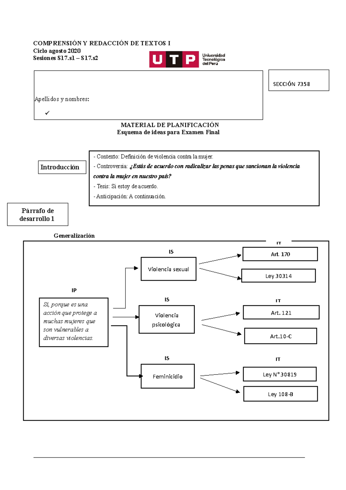 S17.s1 - parrafo causal examen final- Dicimebre - COMPRENSIÓN Y ...