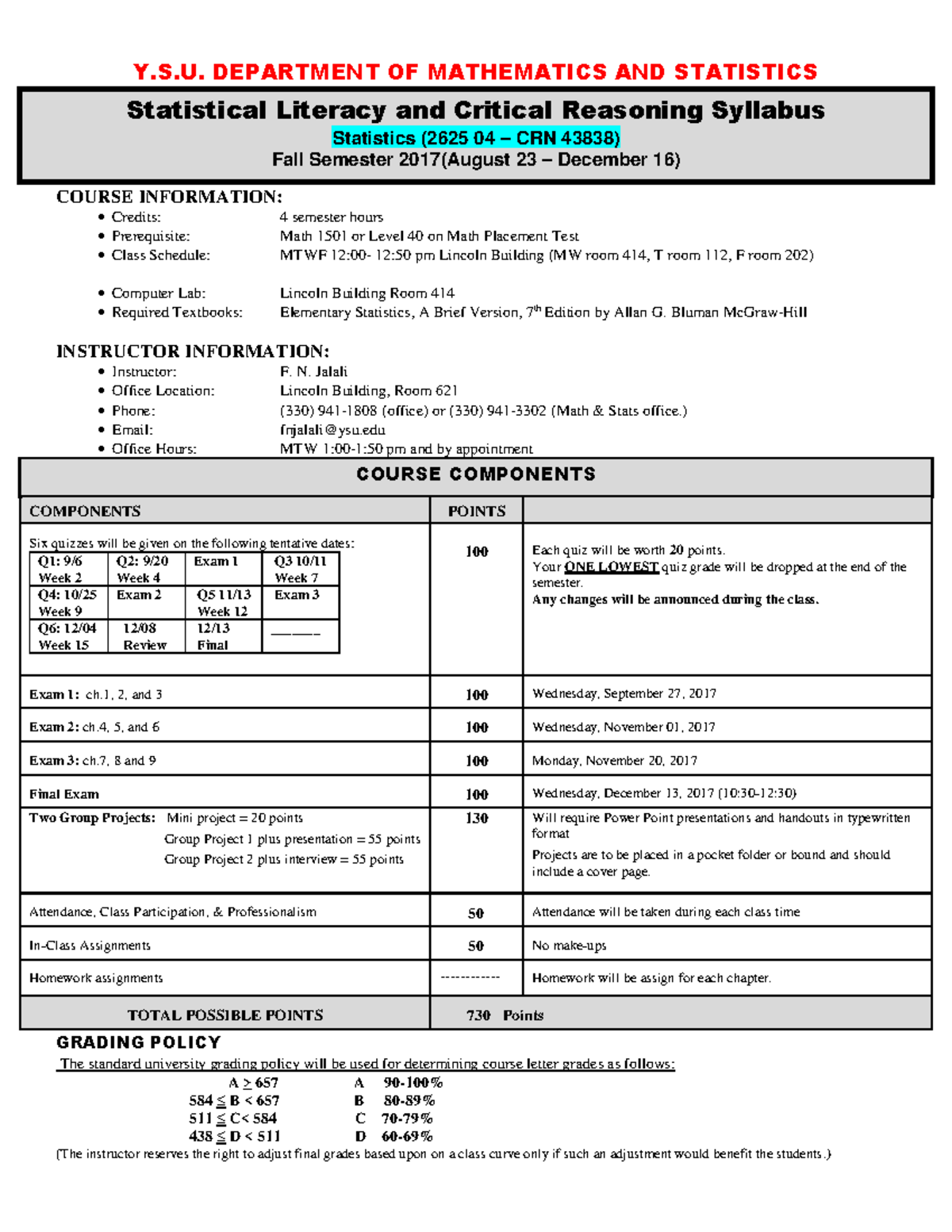 PDF Syllabus Stat 2625-4 Fall 2017; learn - Y.S. DEPARTMENT OF ...