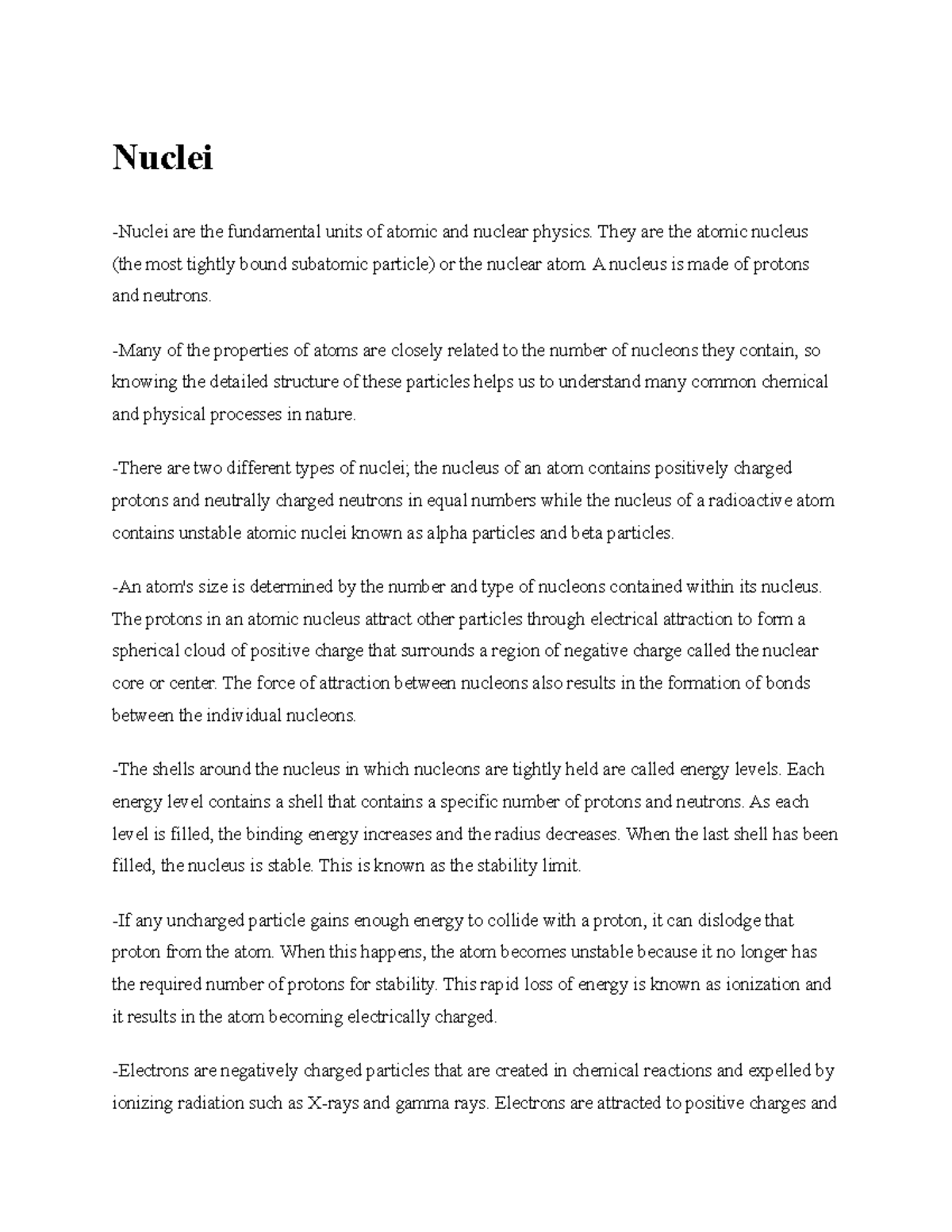 Nuclei notes 2 1:15 - biology - Nuclei -Nuclei are the fundamental ...