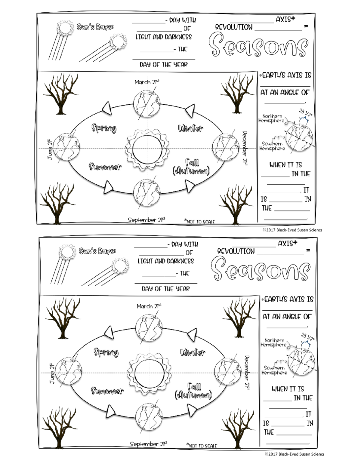 Seasons Notes 2 sided - DAY WITH Rays: of REVOLUTION LIGHT AND DARKNESS ...