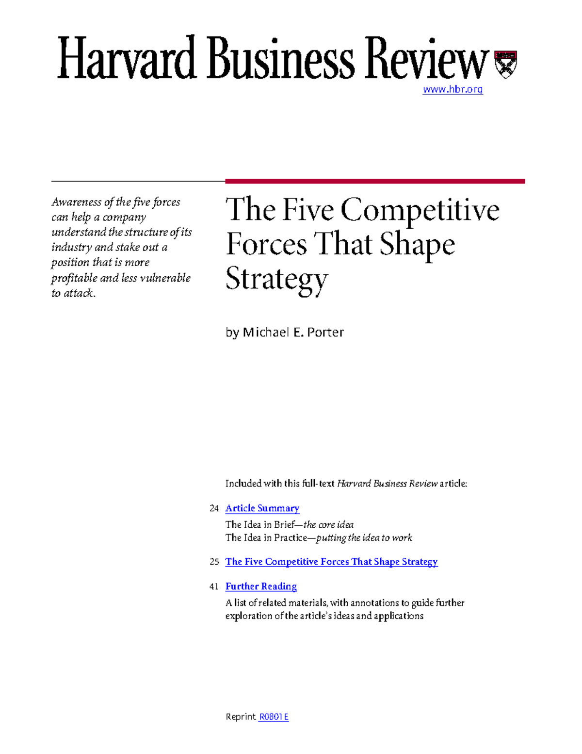 Porter-Five-forces - The Five Competitive Forces That Shape Strategy by ...